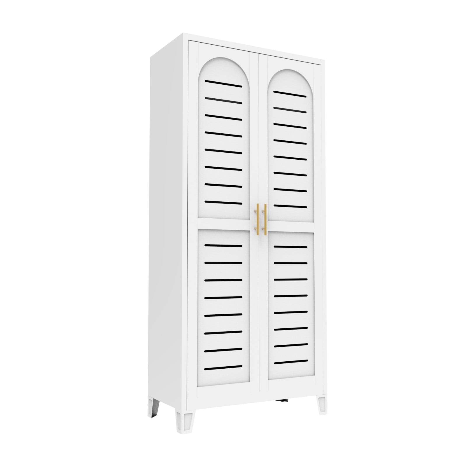 Heavy-Duty 5-Tier Metal Kitchen Storage Cabinet with 2 Doors, 4 ...