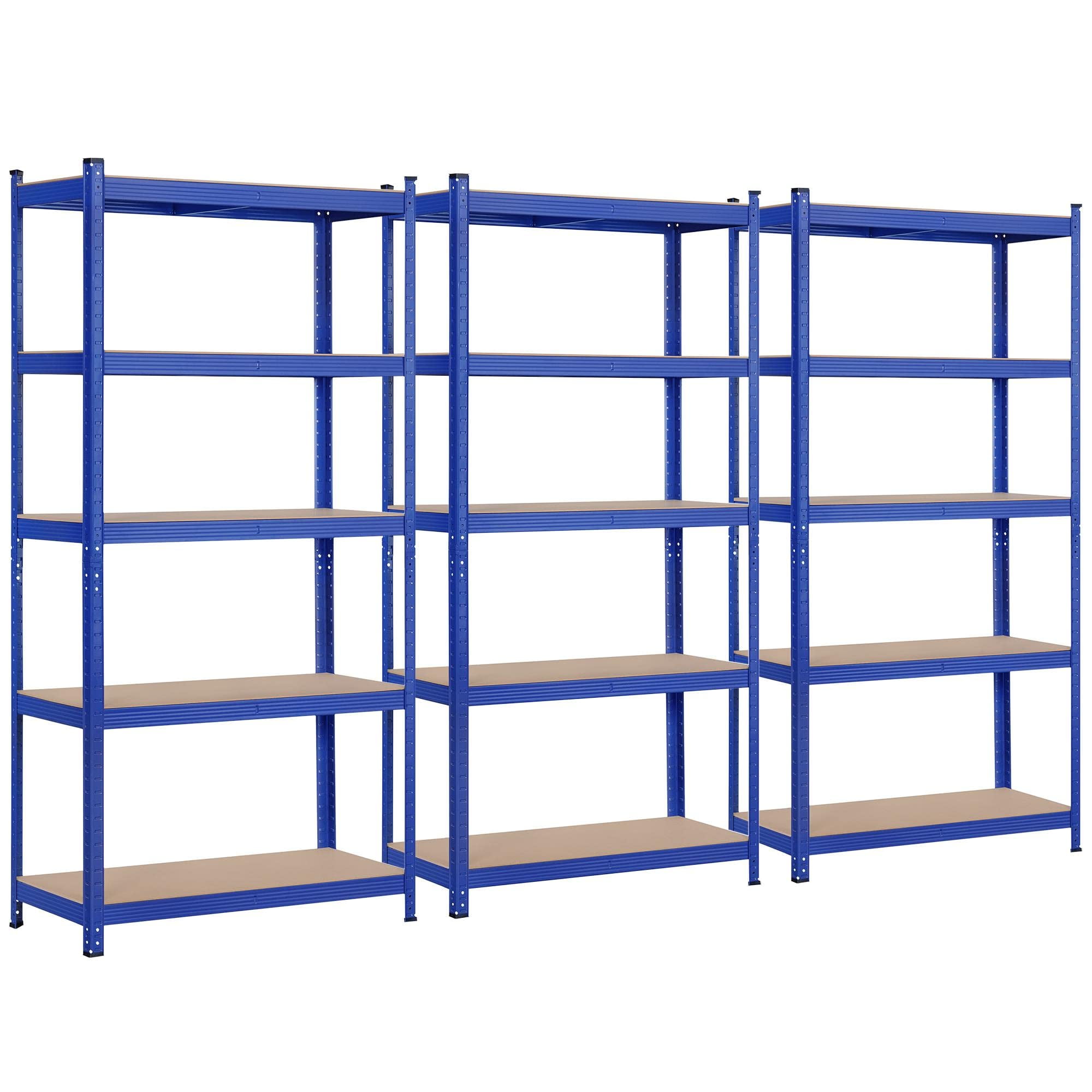 Heavy Duty 5-Tier Shelving Unit Set of 3, Metal Storage Racks for ...