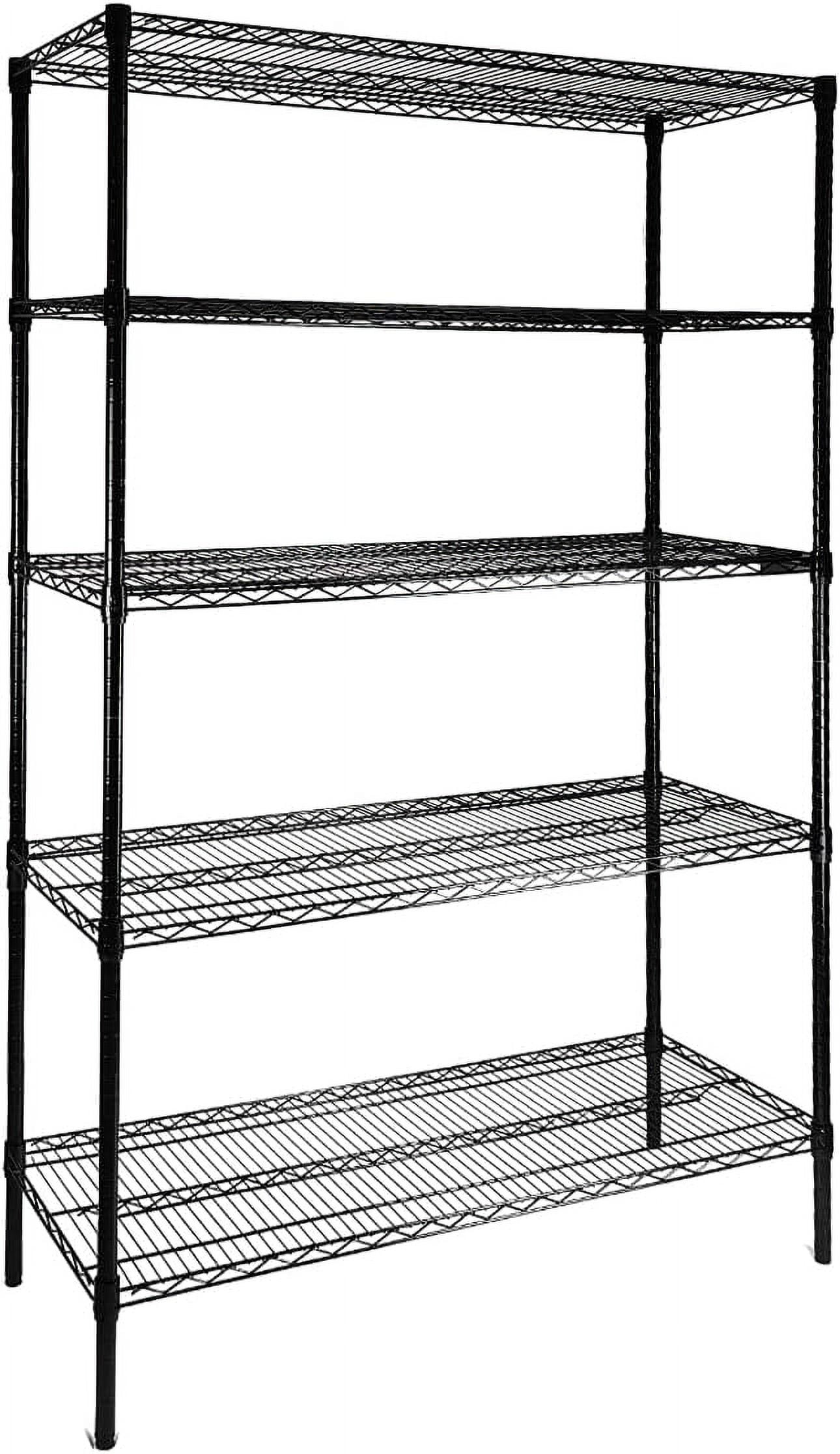 Heavy Duty 5-Tier Wire Shelving Adjustable Shelves Unit Metal Storage ...