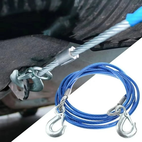 Heavy Duty 5-Ton Towing Strap 10Mm X 4M Steel Wire Tow Rope for Car and ...