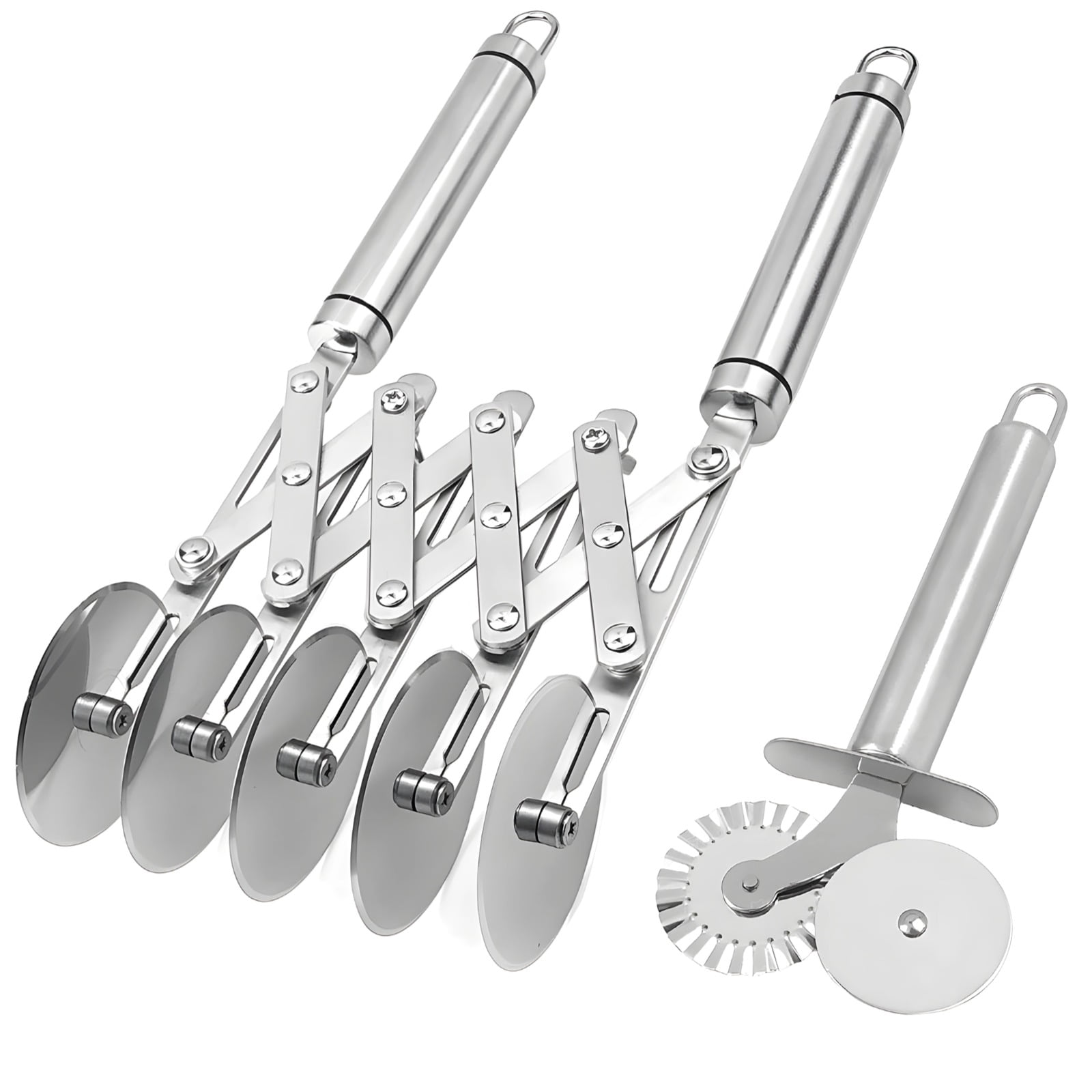 Heavy Duty 5 Wheel Pastry Cutter, Stainless Steel Pasta Cutter ...