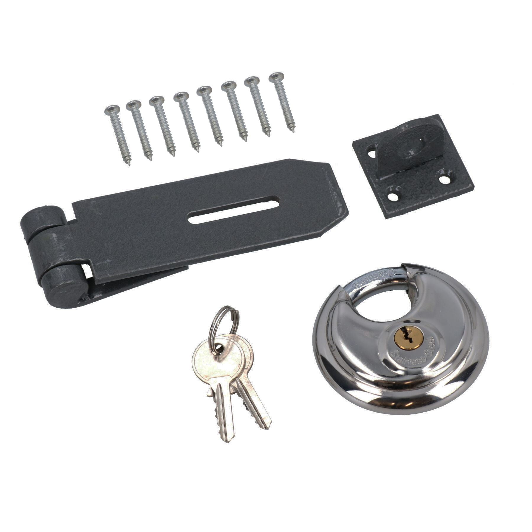 Heavy Duty 5” x 1.5" Hasp and Staple Security Set With 70mm Circular ...