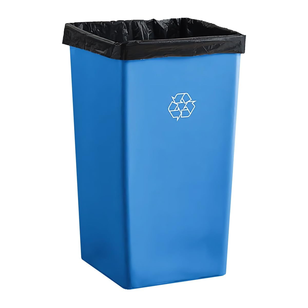 Heavy-Duty 50 Gallon Recycling Bin, Square Trash Can, Commercial ...