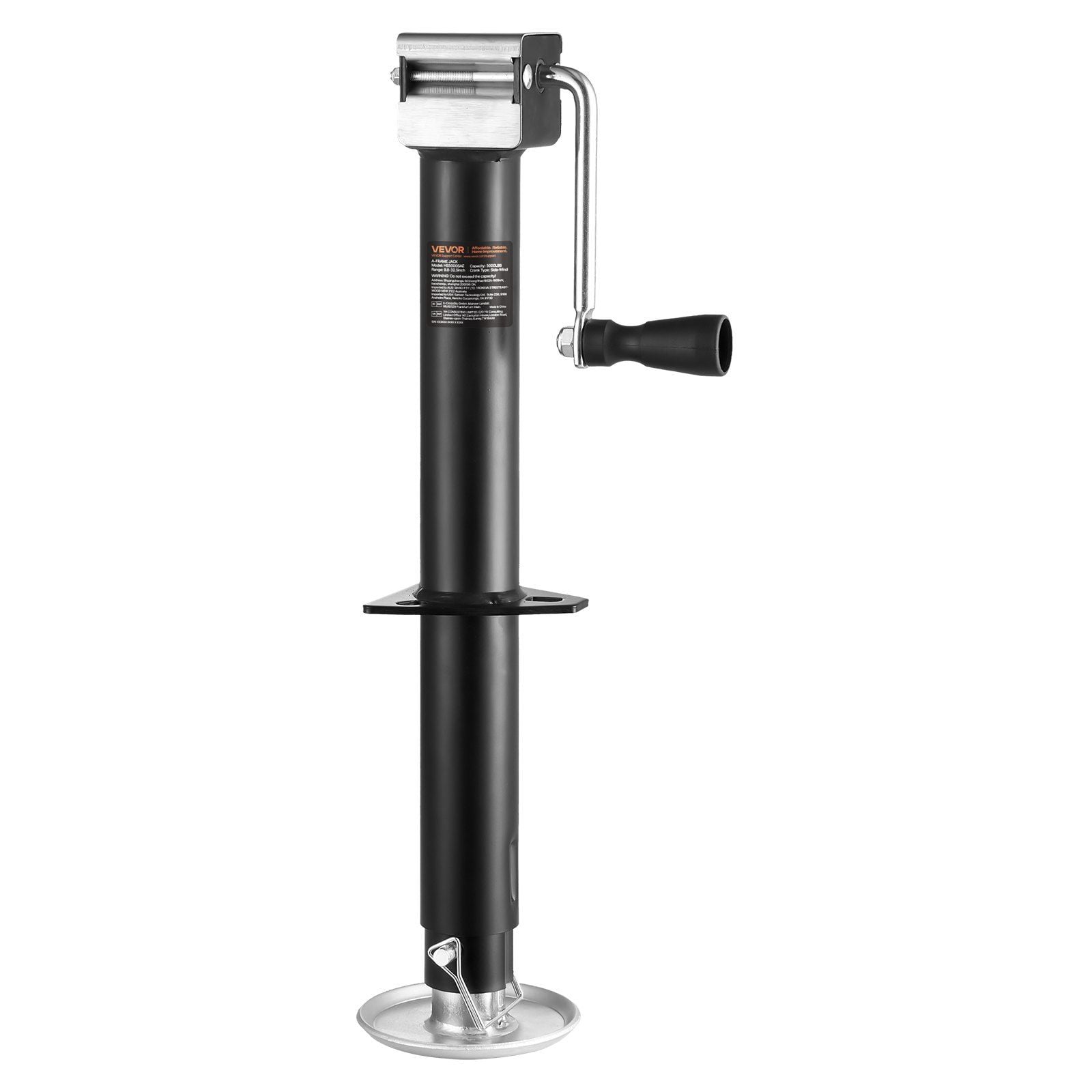 5000 lb Capacity Trailer Tongue Jack - 15" Travel, Bolt-On A-Frame ...