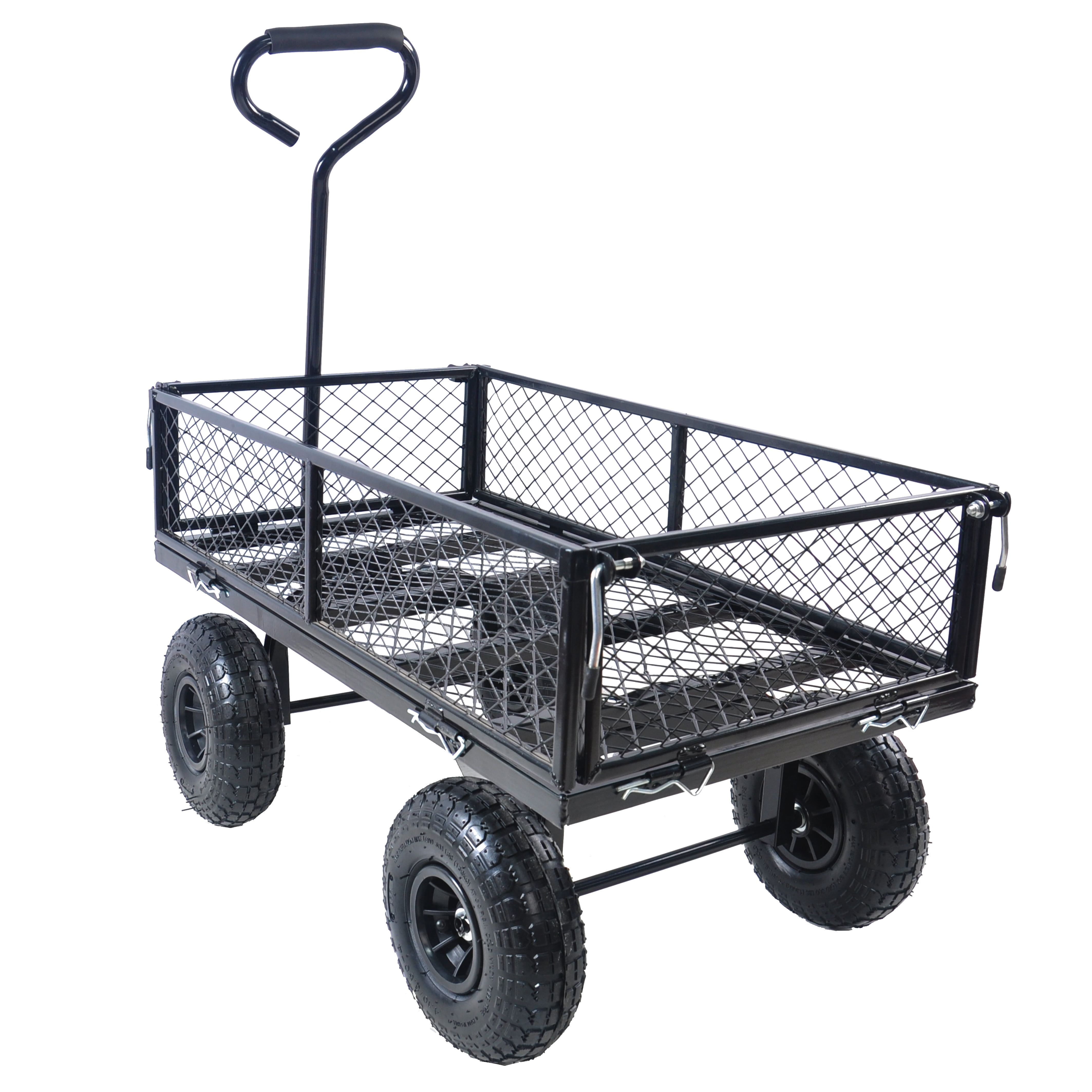Heavy Duty 550 Lbs Capacity Mesh Steel Garden Cart Folding Utility ...