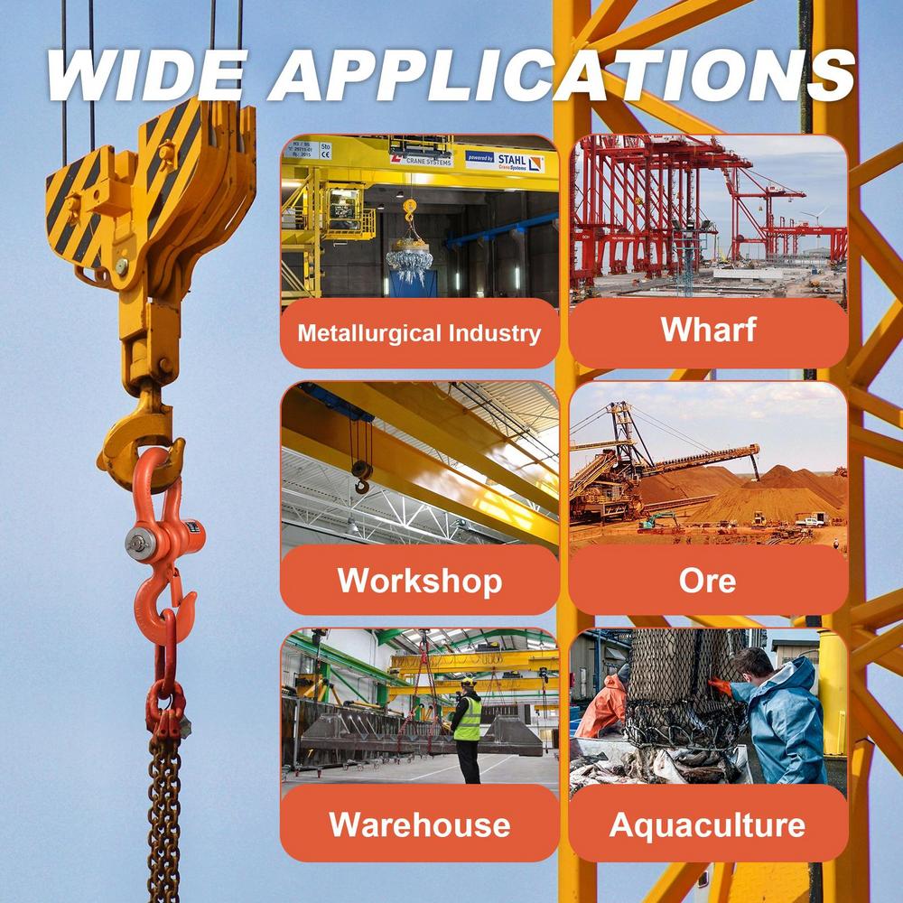 Heavy Duty 5T Wireless Crane Scale - Digital Hoist Scale with Handheld ...