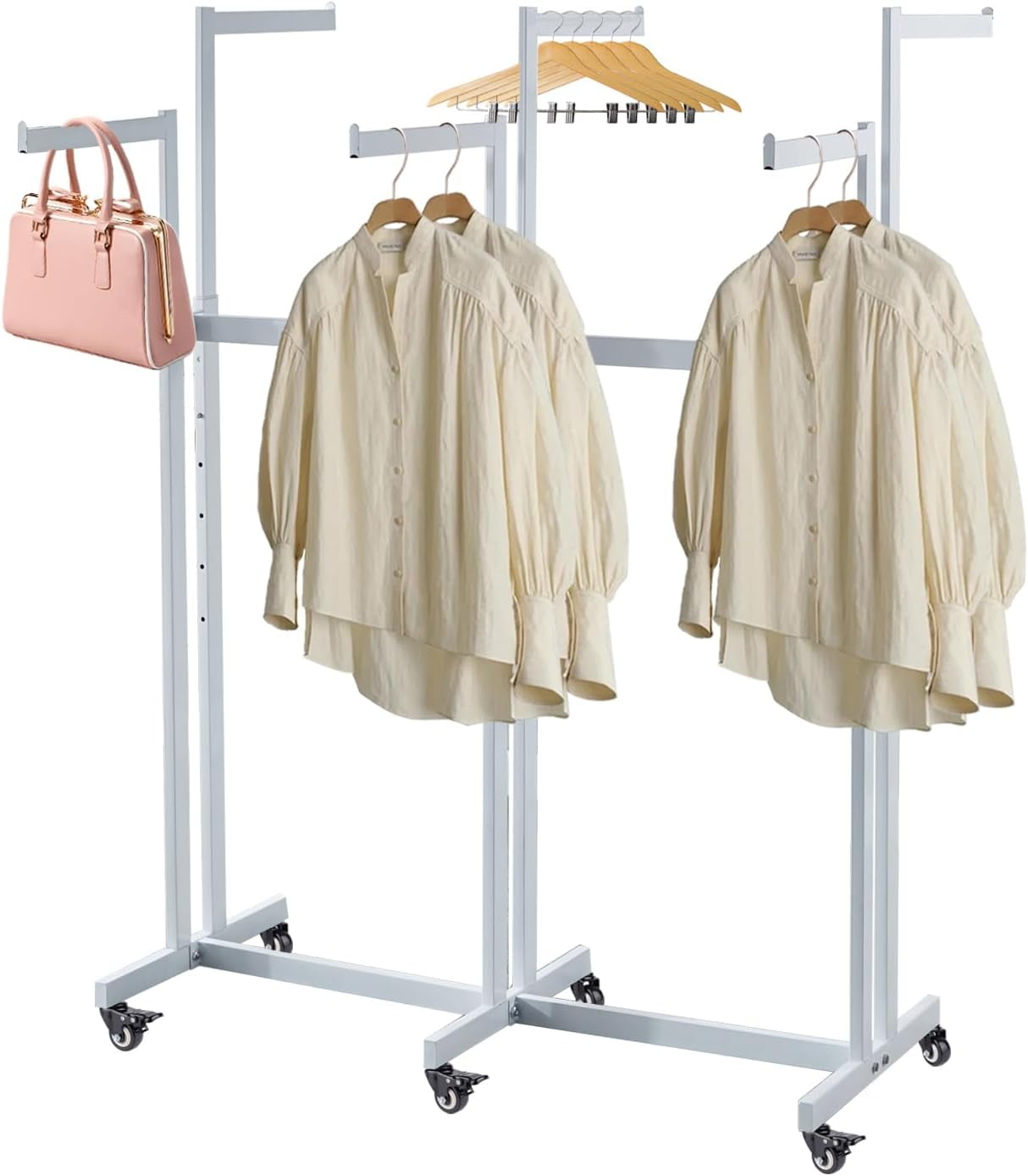 Heavy Duty 6 Arms Clothing Rack, Floor Standing Metal Garment Rack with ...