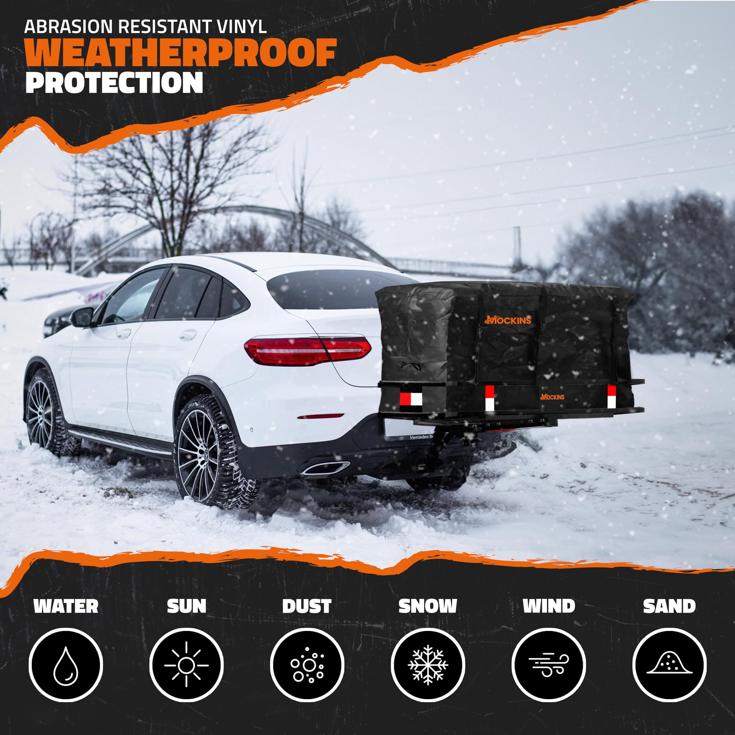 Heavy Duty 6 Inch Raised Hitch Cargo Carrier, 500lbs Capacity Foldable ...