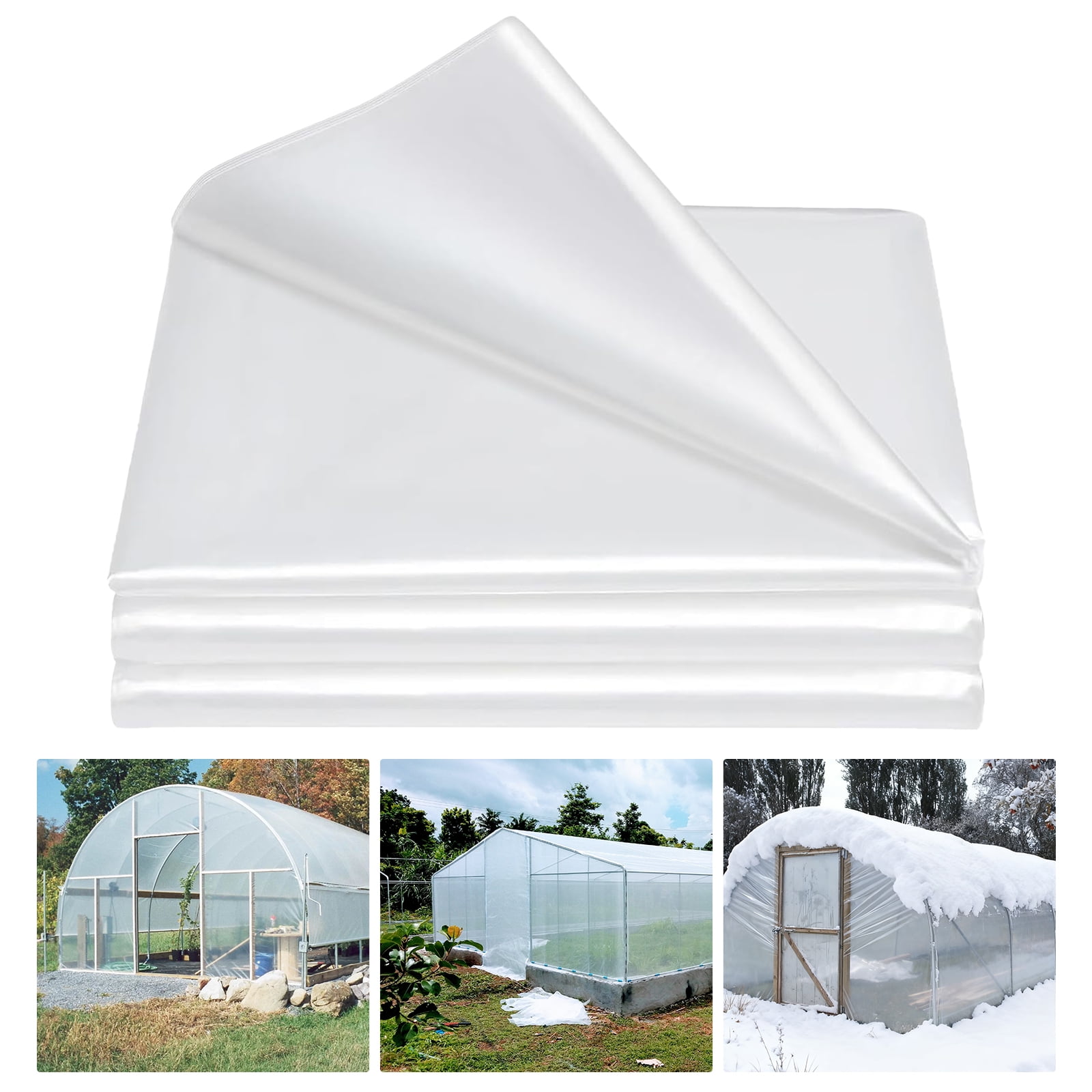 Heavy Duty 6 Mil Clear Greenhouse Plastic Film - Weatherproof Plant ...