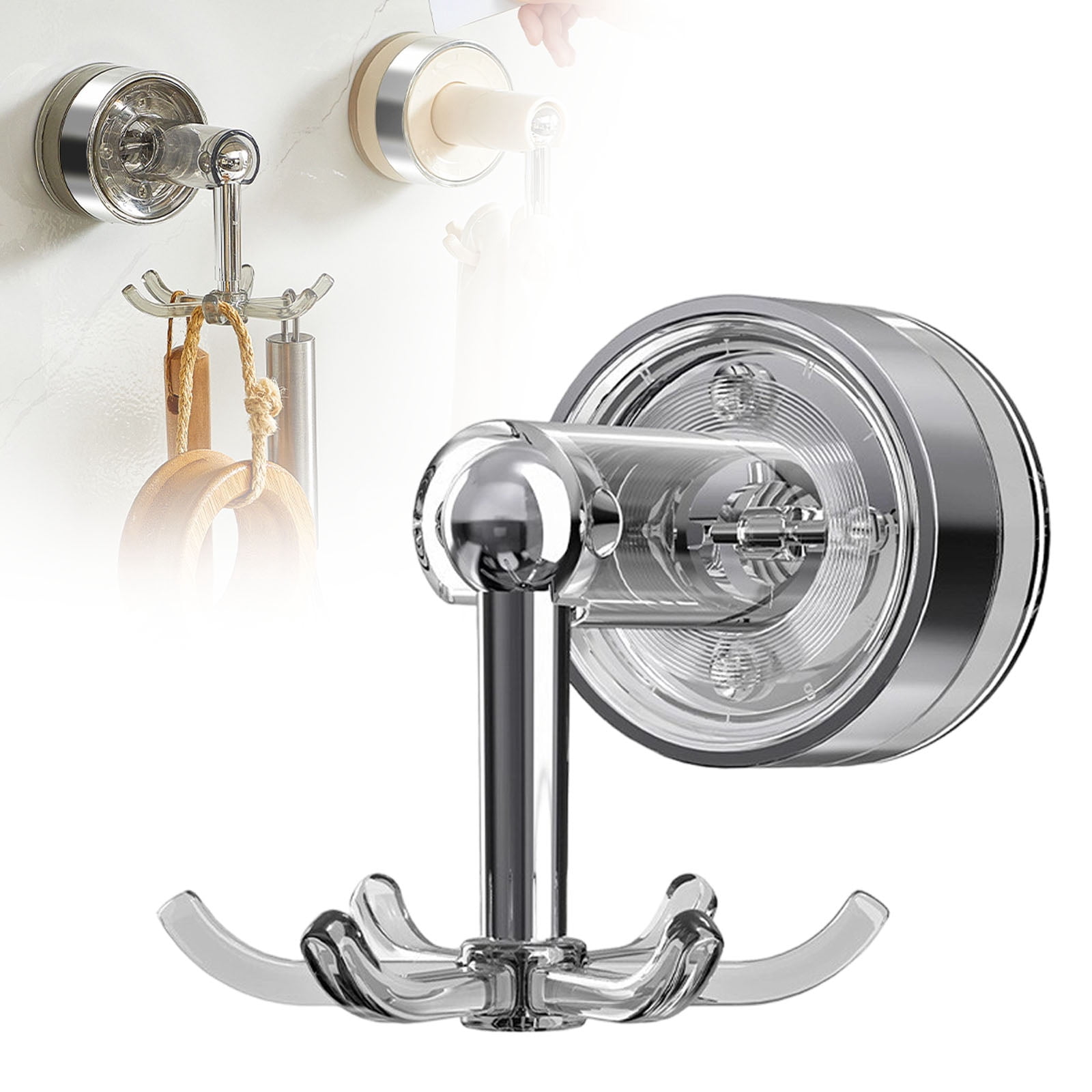 Heavy Duty 6 Rotating Suction Hook, Space Saving Kitchen Tool Storage ...