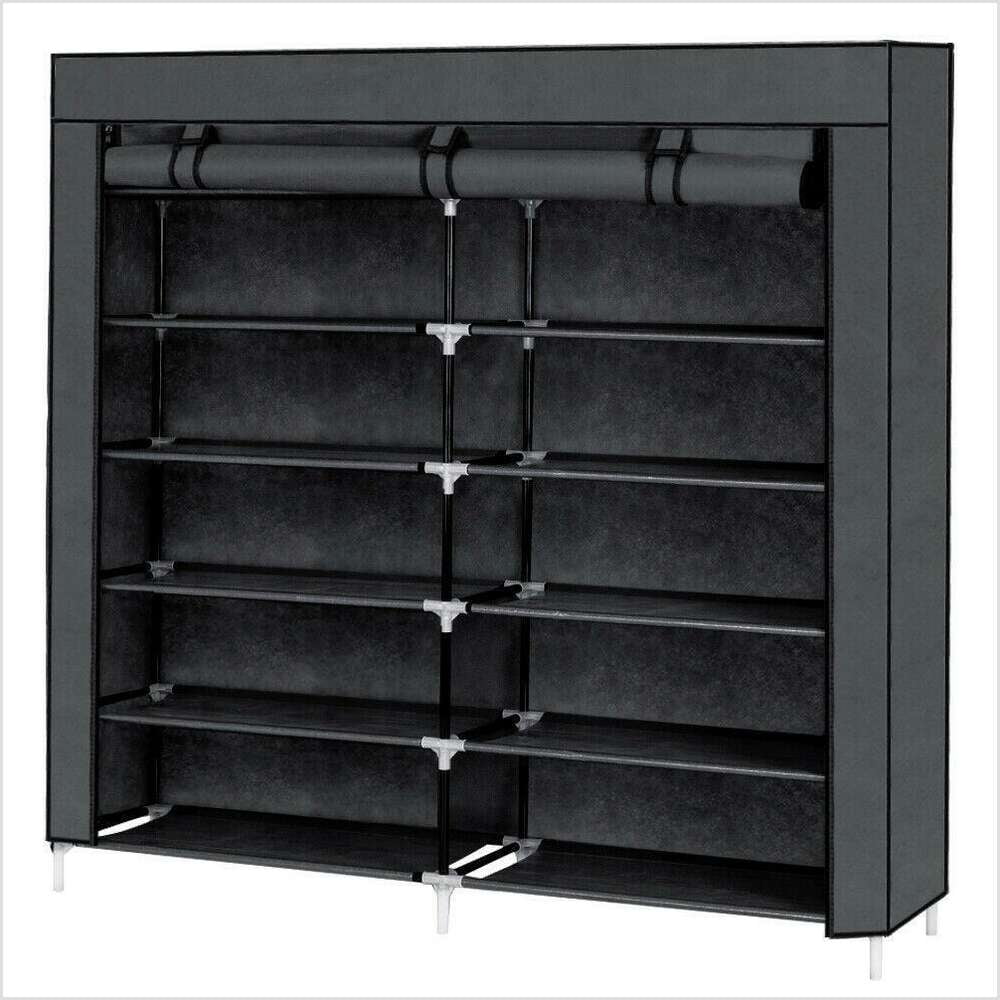 Heavy Duty 6 Tier Double Row Shoe Rack Portable Storage Cabinet ...