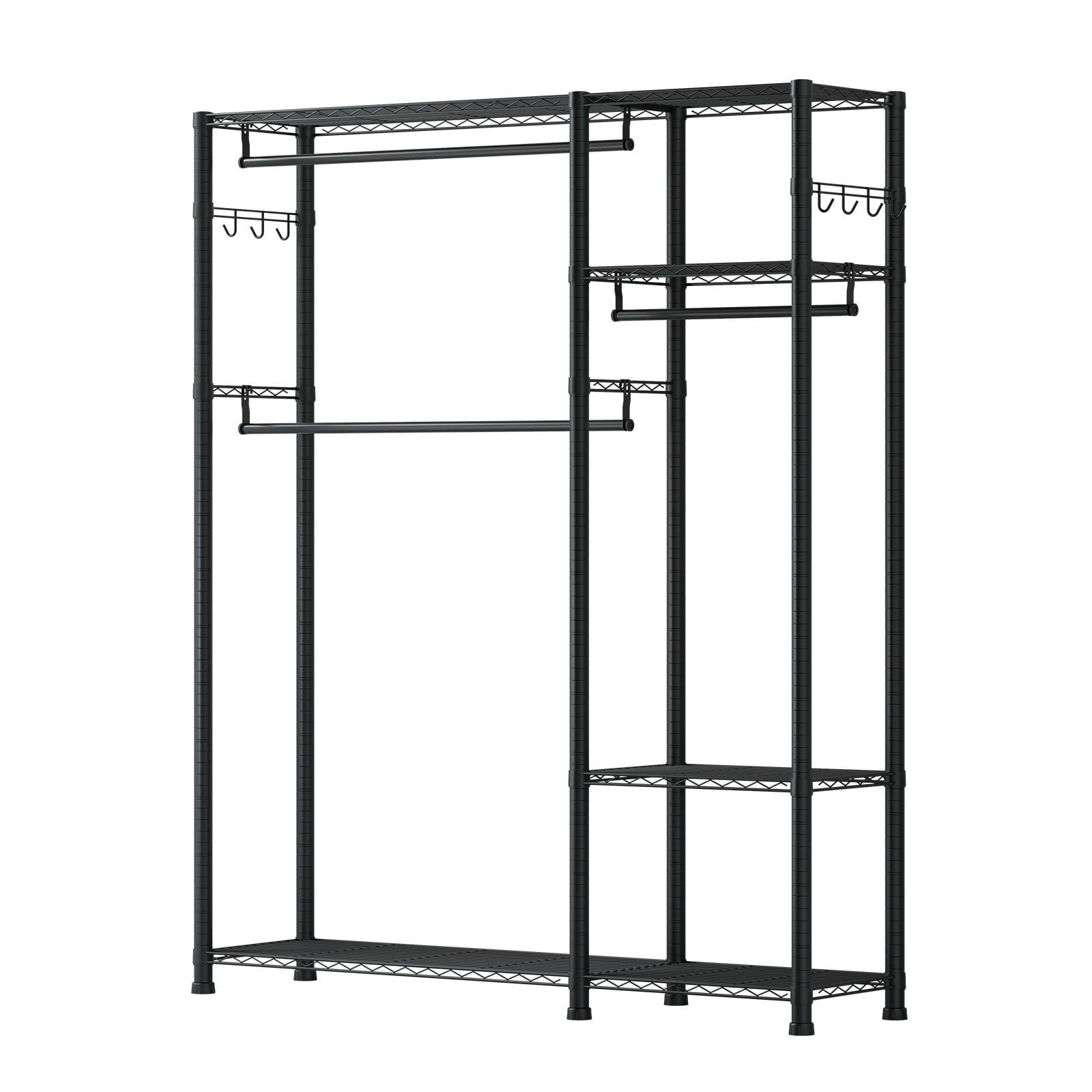 Heavy Duty 6-Tier Garment Rack with 3 Hanging Rods, Industrial Strength ...