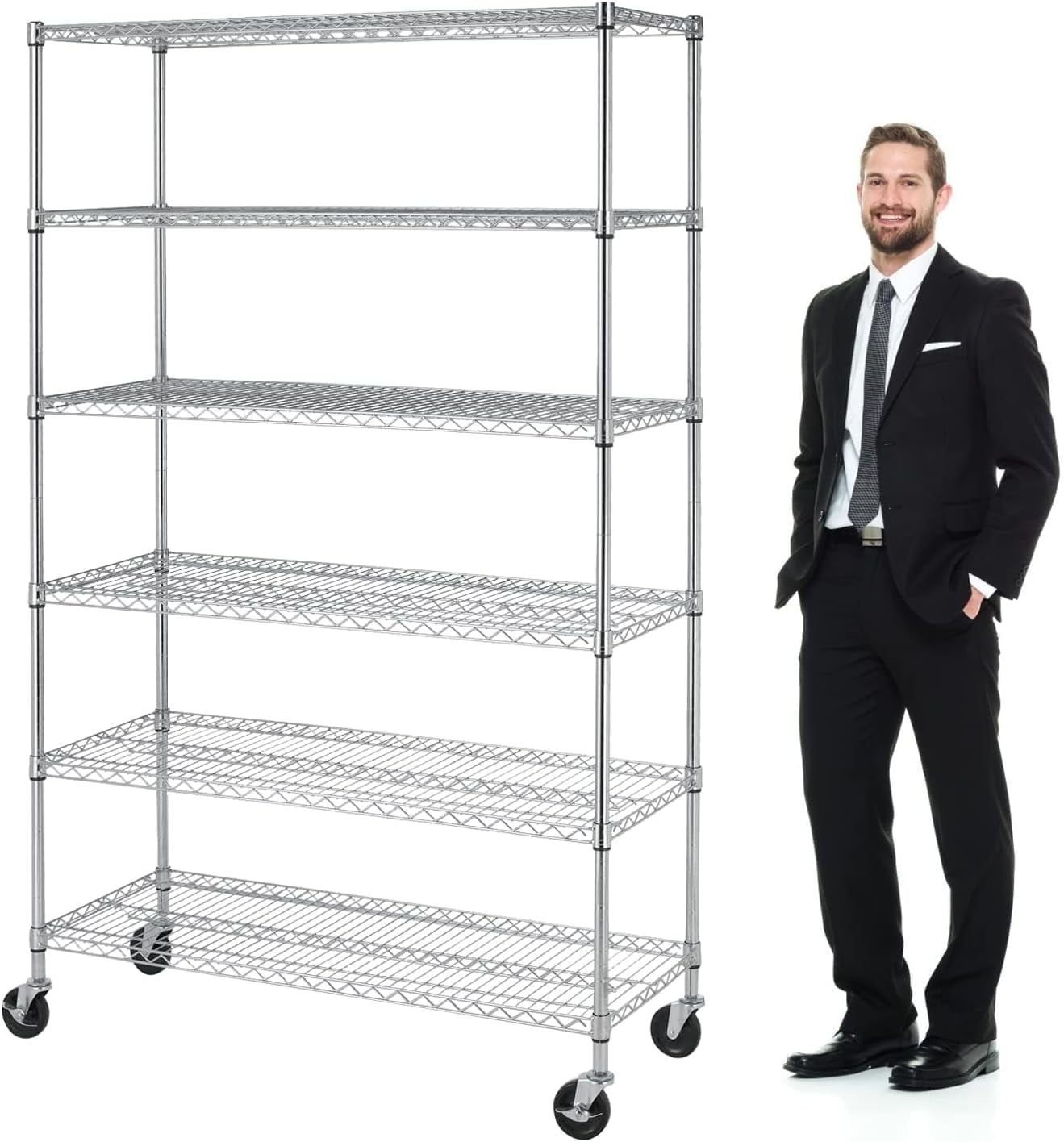 Heavy Duty 6 Tier Shelving Unit Adjable 6000Lbs Capacity Steel Storage ...