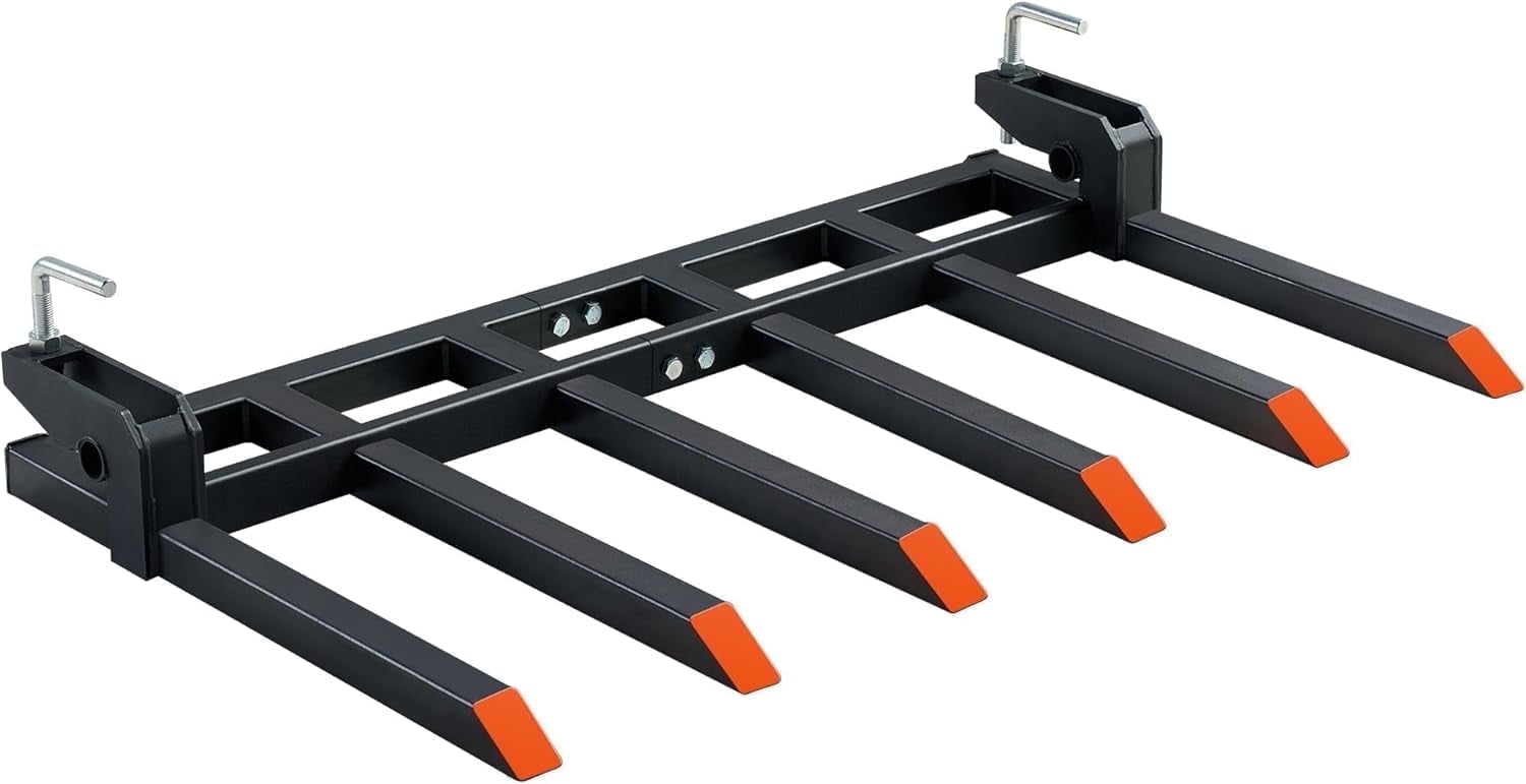 Heavy-Duty 6-Tine Clamp on Pallet Forks for Tractor Forks over 60 ...