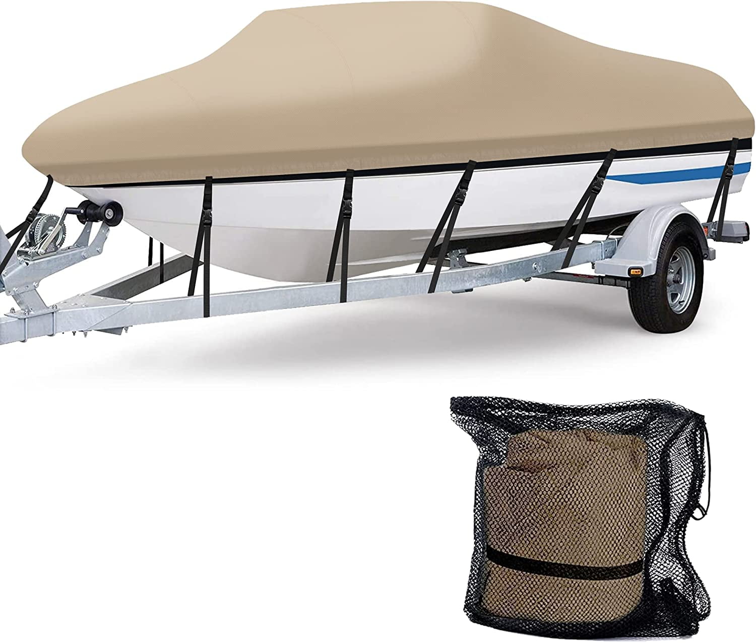 AngLink Blue Heavy Duty 300D Marine Grade Polyester Waterproof Boat ...