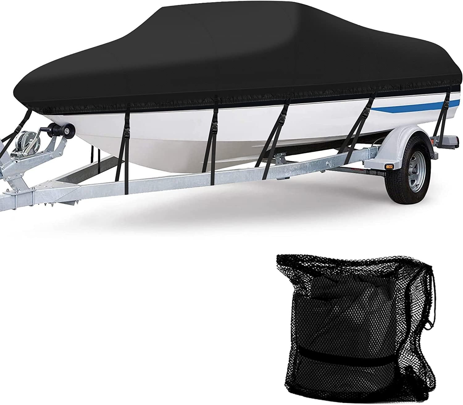 Heavy Duty 600D Marine Grade Polyester Waterproof Boat Cover, All ...