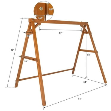 Free Shipping! Gymax Wooden Swing Frame 67'' Solid Wood Heavy Duty A ...
