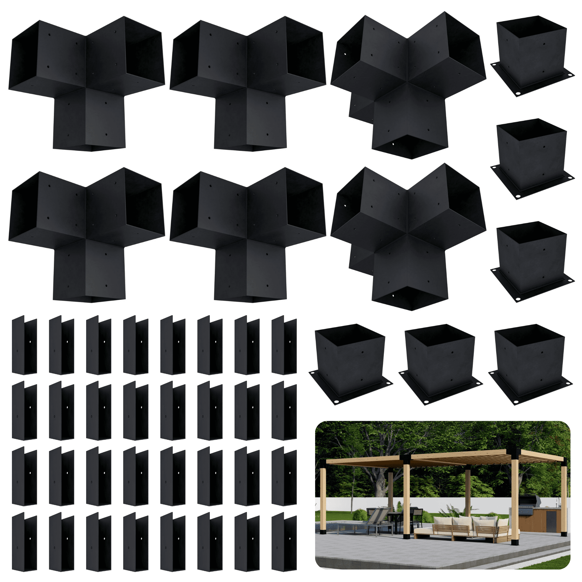 Heavy-Duty 6x6 Hardware for Modern Outdoor Kitchen Pergola with Roof ...