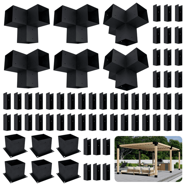 Heavy-Duty 6x6 Hardware for Modern Outdoor Kitchen Pergola with Roof ...