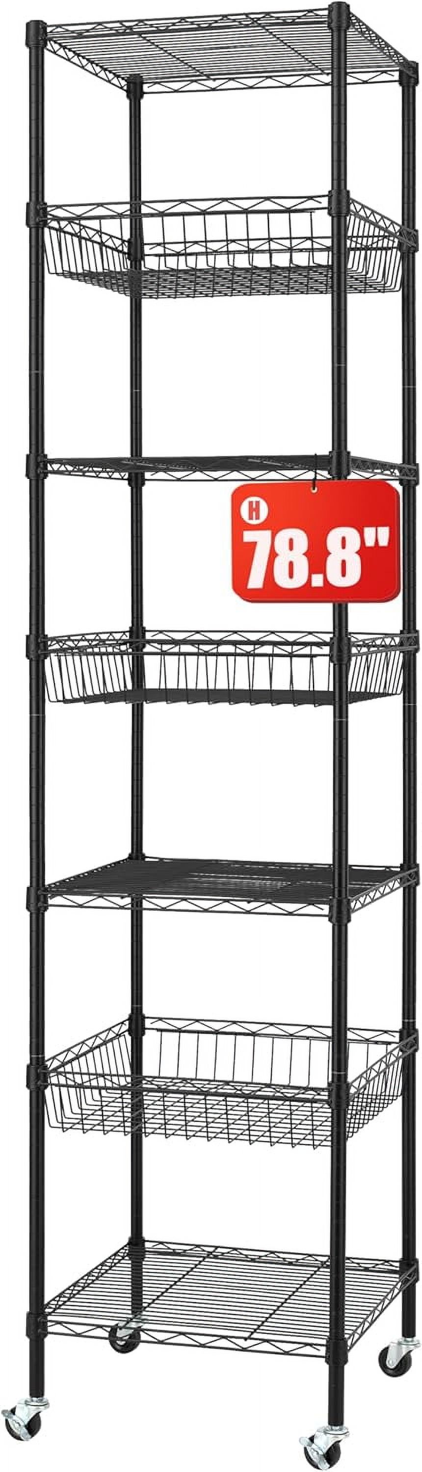 Heavy Duty 7 Tier Wire Shelving Unit with Wheels 18x18x78.8-inches 7 ...
