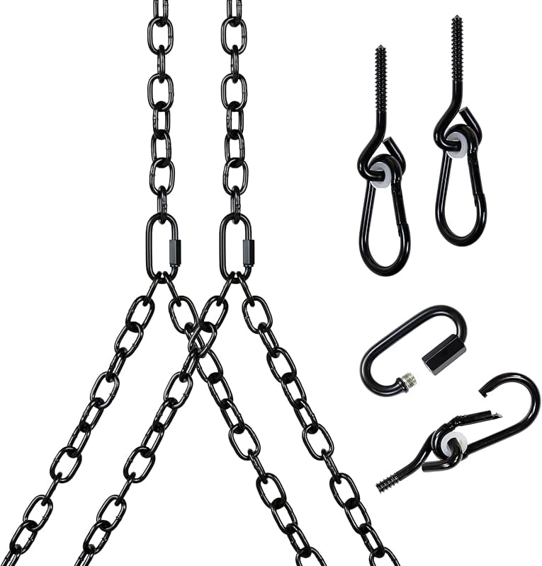Heavy Duty 700 Lb Porch Swing Black Hanging Chain Kit (8 Foot Ceiling ...