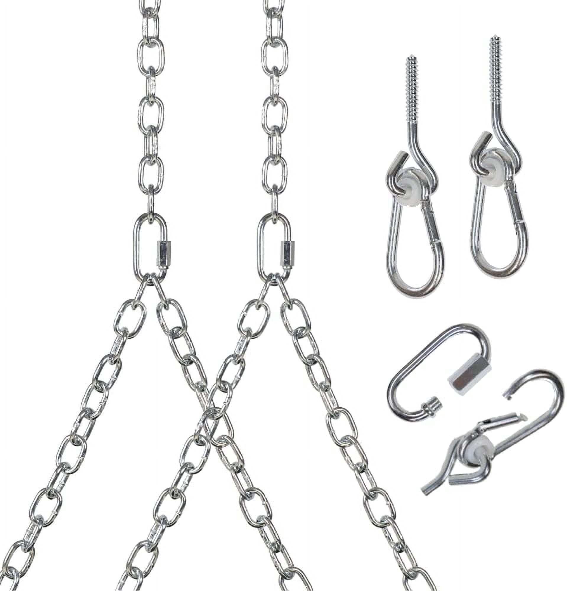 Heavy Duty 700 Lb Porch Swing Hanging Chain Kit - Color: Silver (8 Foot ...