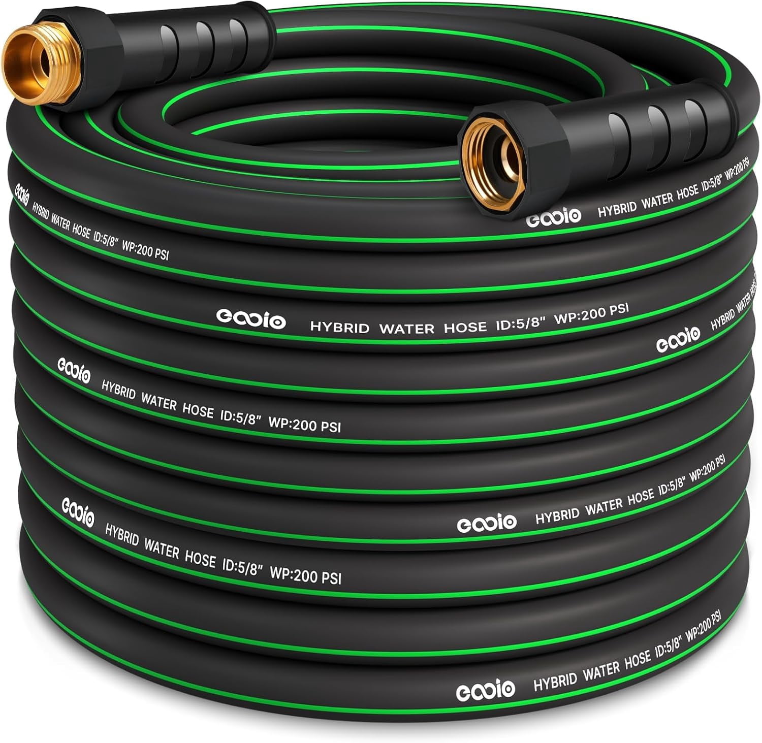 Heavy Duty 70ft Black and Green Flexible Garden Hose with Kink ...