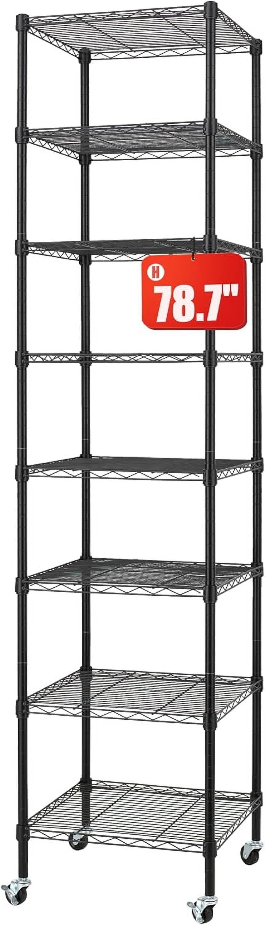 Heavy Duty 8 Tier Wire Shelving with Wheels 18x18x78.7-inches 8 Shelves ...