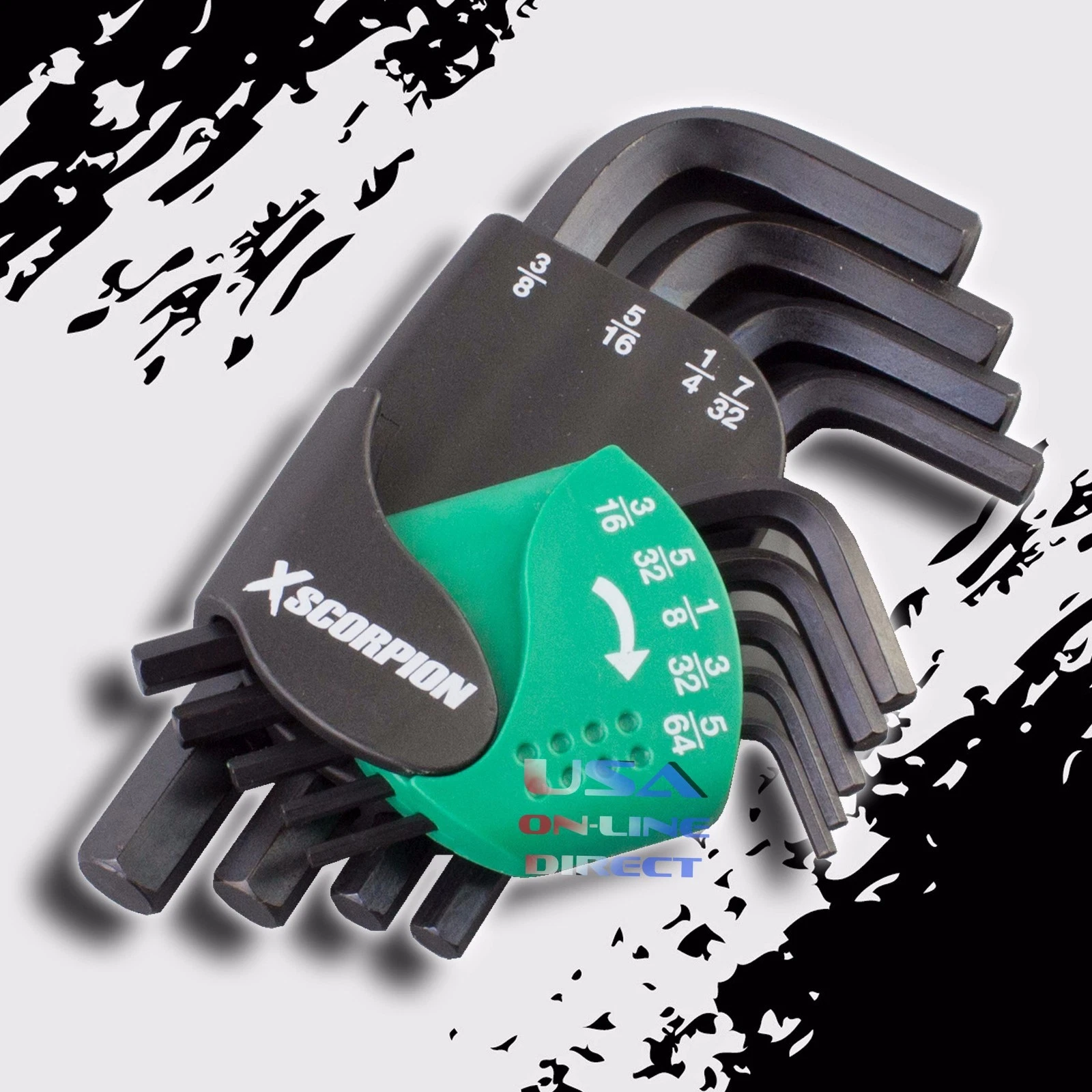 Heavy Duty 9-Piece Precise Standard Sae Short Arm Hex Key Set Marine ...