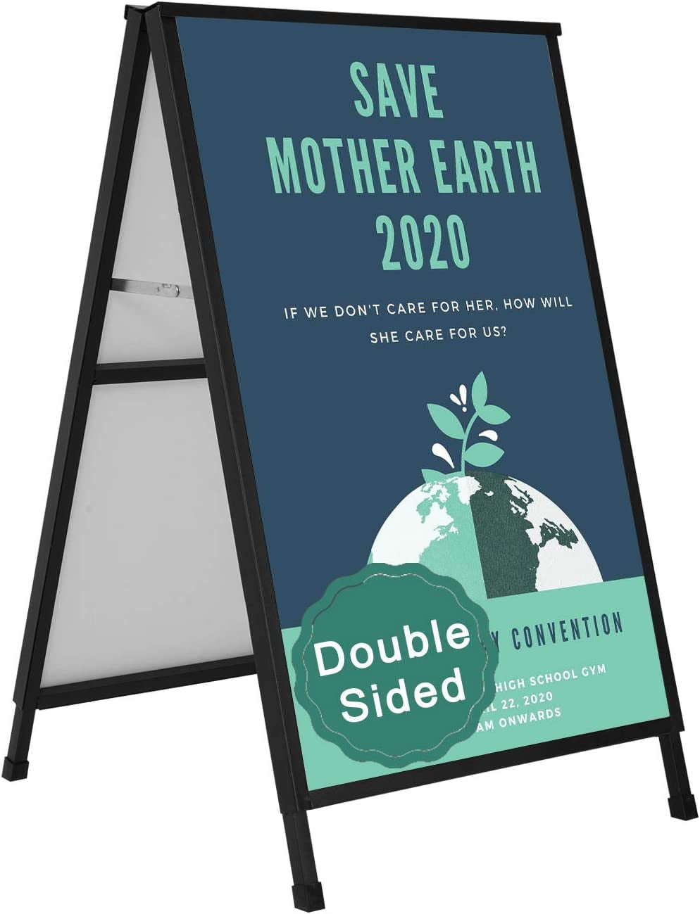 Heavy Duty A-Frame Sidewalk Sign 24 x 36 Inch, Portable Double-Sided ...