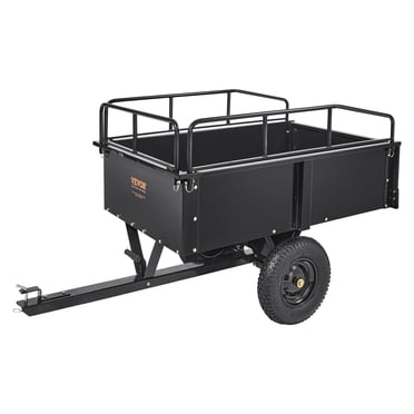 BIG RED Heavy Duty ATV Trailer Steel Dump Cart: Yard Garden Trailer for ...
