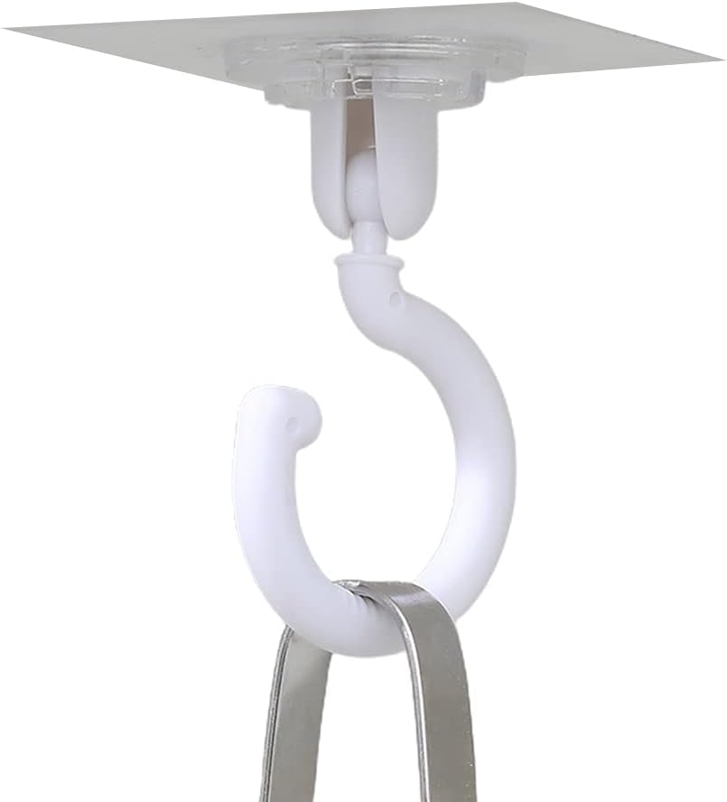 Heavy Duty Adhesive Hook, 360°Rotating Ceiling Adhesive Hook, Suitable ...