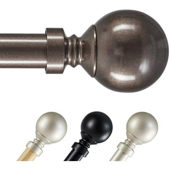 Heavy Duty Adjustable Curtain Rod 30-48 Inch Long, 1 Inch Diameter ...