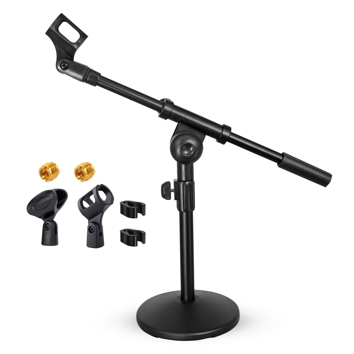 Heavy-Duty Adjustable Desktop Mic Stand with 6" Anti-Slip Base ...