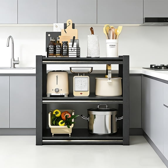Heavy-Duty Adjustable Floor-to-Ceiling Kitchen Storage Cabinet with ...