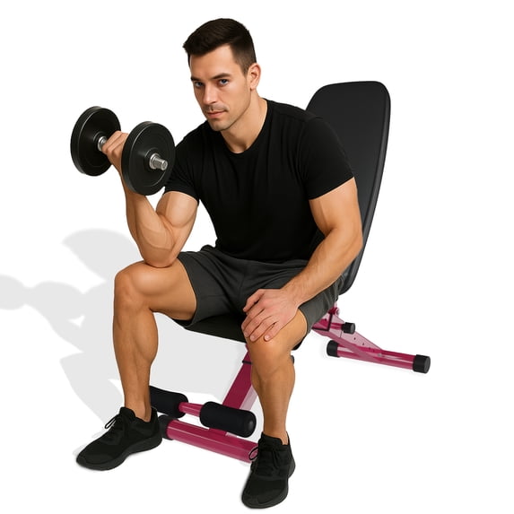 Heavy-Duty Adjustable Folding Dumbbell Bench with 7 Back Positions, 800 ...