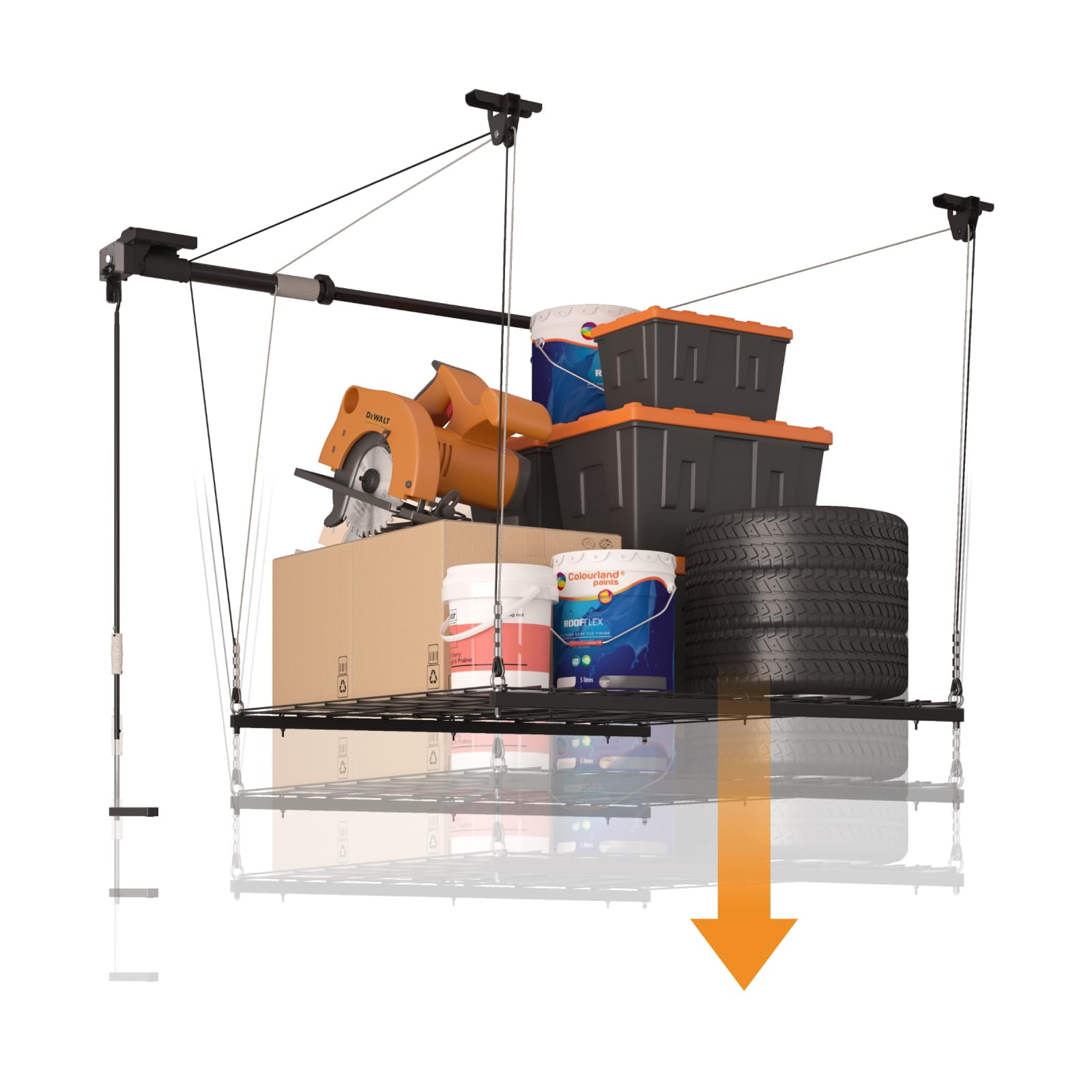 Heavy Duty Adjustable Garage Ceiling Storage Rack 4x4ft, 300lbs ...