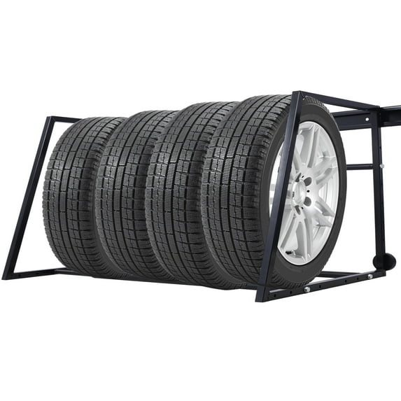 Heavy Duty Adjustable Garage Wall Tire Rack, 400 lb Capacity Multi-Tire ...