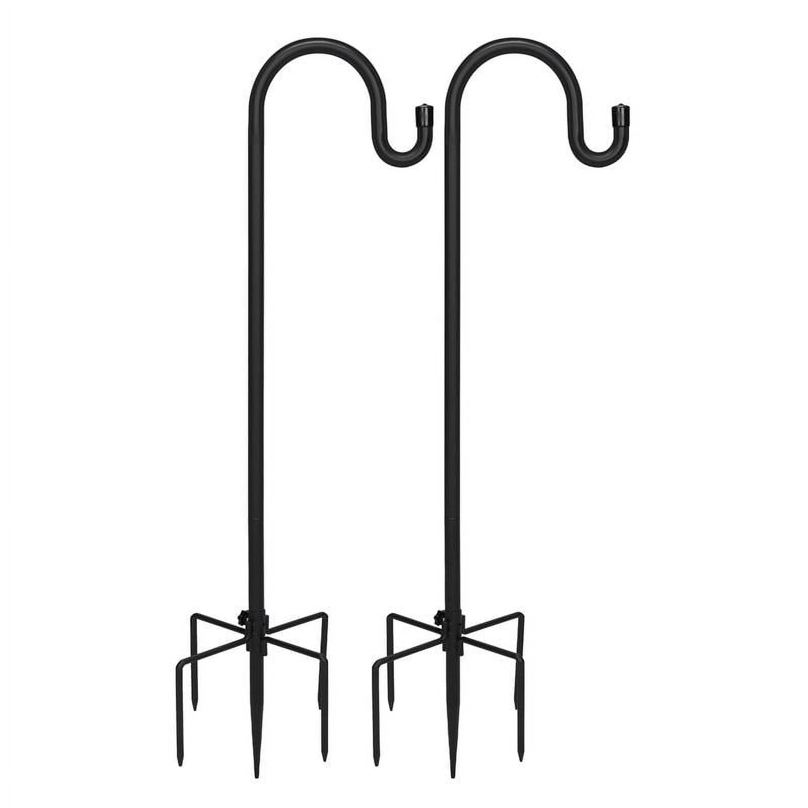 Heavy Duty Adjustable Shepherd Hook - 5-Prong Base for Bird Feeders ...