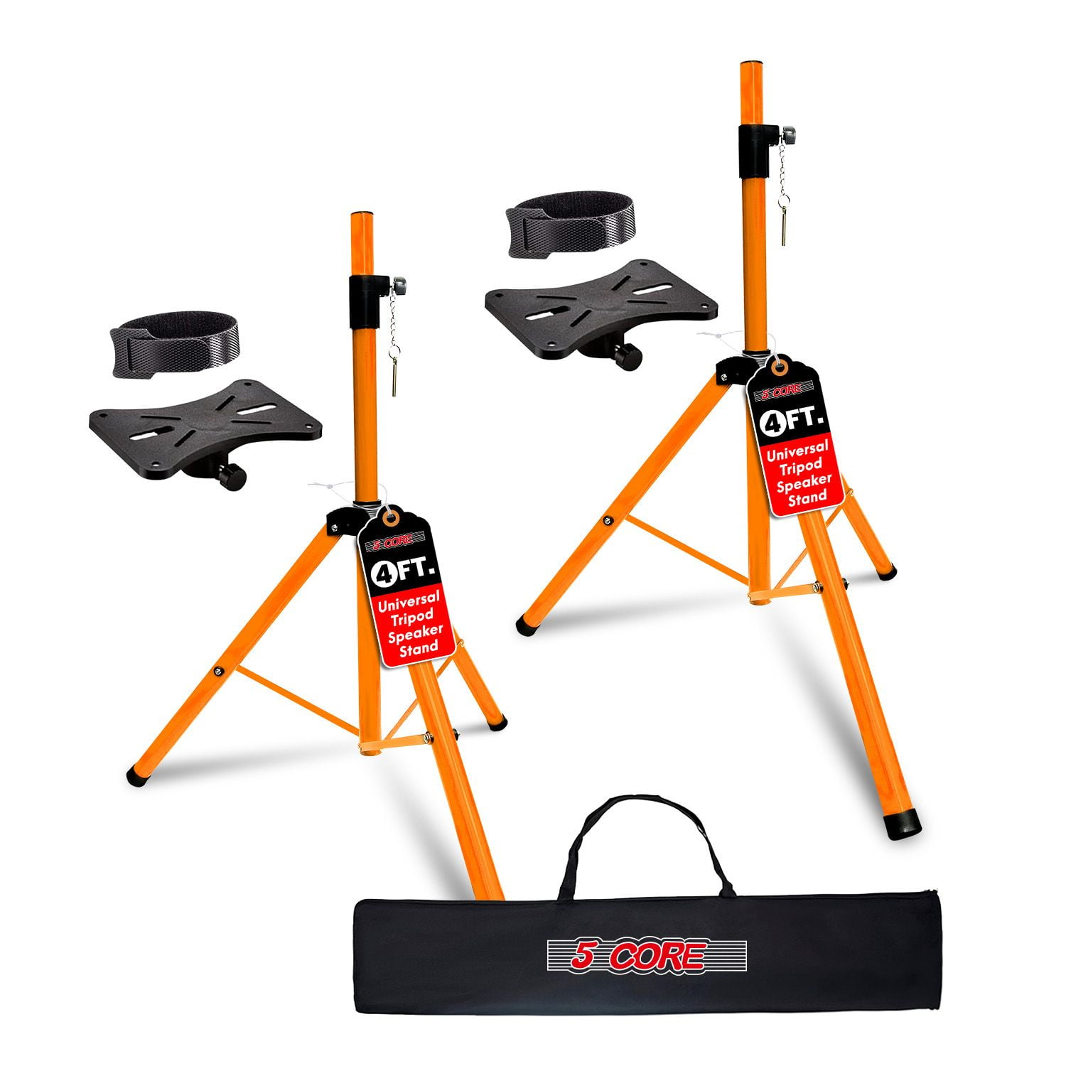 Heavy Duty Adjustable Speaker Stand Tripod Pair (24-48") – 132lb ...