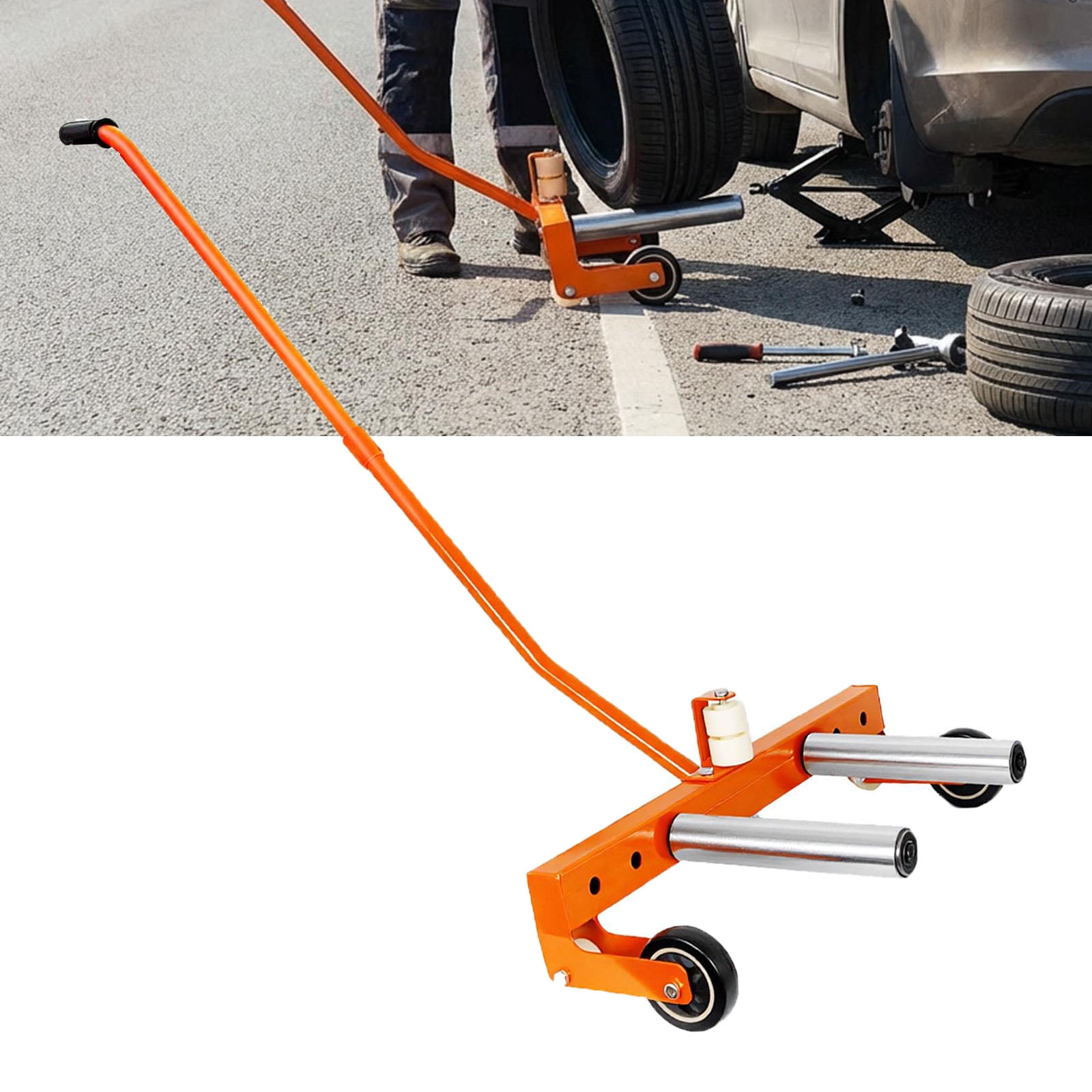 Heavy-Duty Adjustable Tire Wheel Dolly, 660lbs Tire Lift Moving Tool ...