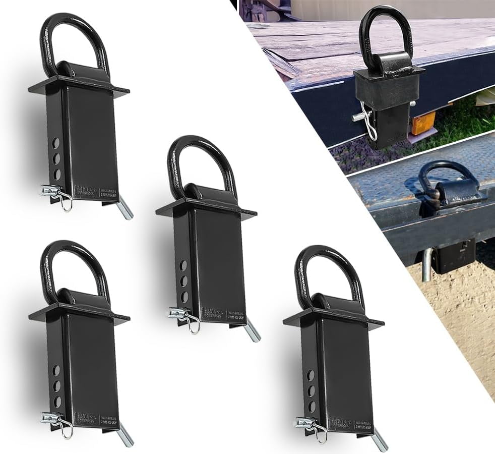 Heavy Duty Adjustable Trailer Stake Pocket D Ring w/ 1/2" Hitch Pin ...