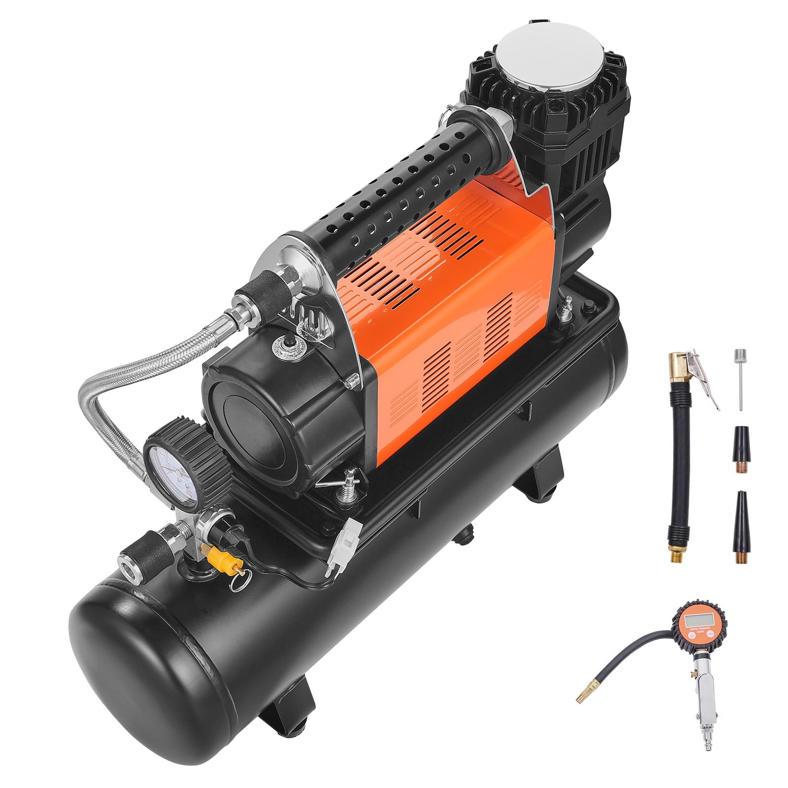 Heavy Duty Air Compressor & 6L Tank 6.35CFM Portable Tire Inflator ...