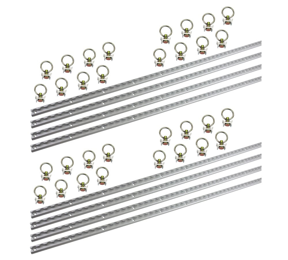 Heavy Duty Aluminum 4ft L-Track (8 Pcs) w/ L-Track Stud Stainless Steel ...