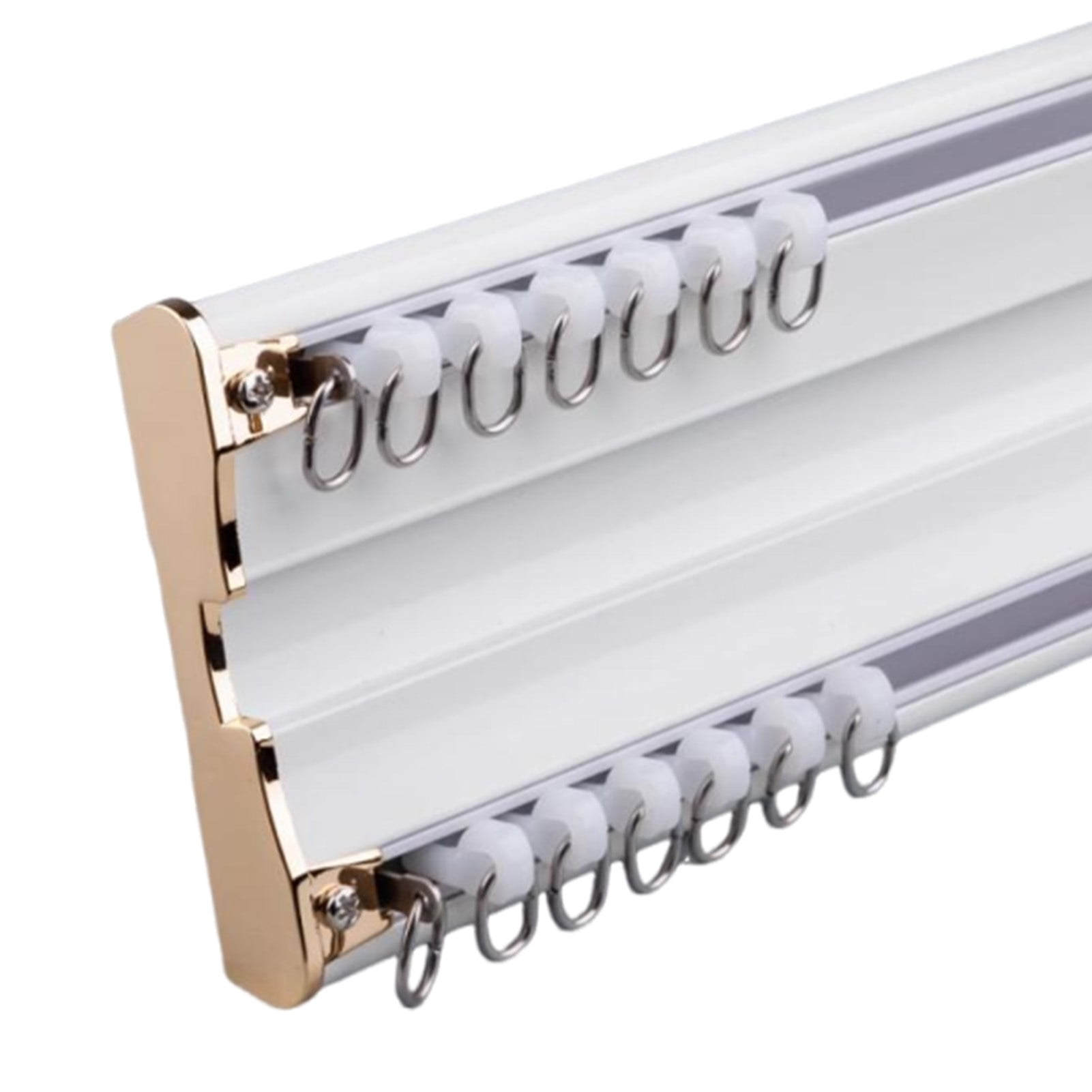 Heavy Duty Aluminum Ceiling Rail, Double Row Silent Curtain Rod ...