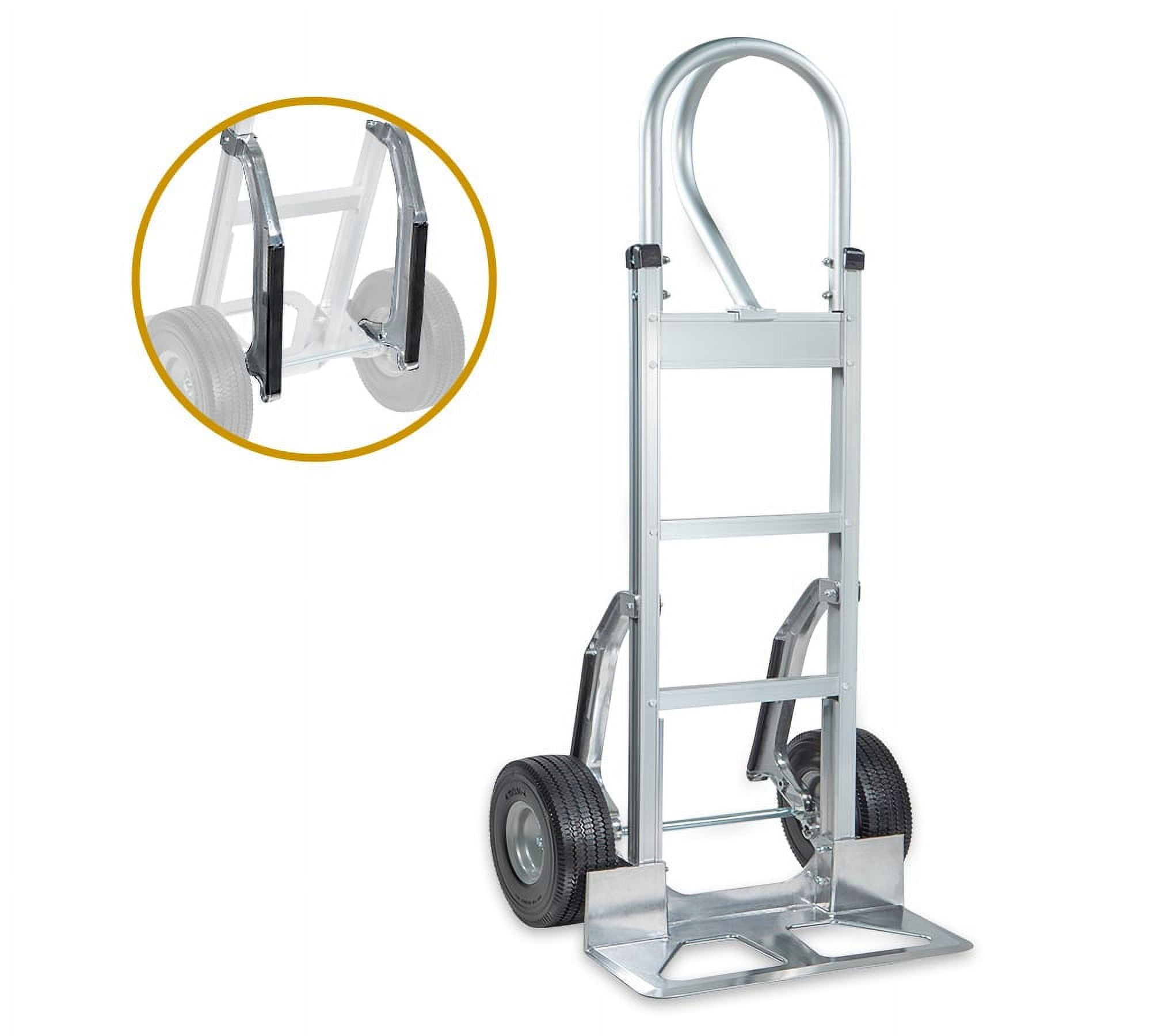 600 lbs Aluminum Hand Truck Heavy Duty Dolly with P Handle & 10" Caster ...