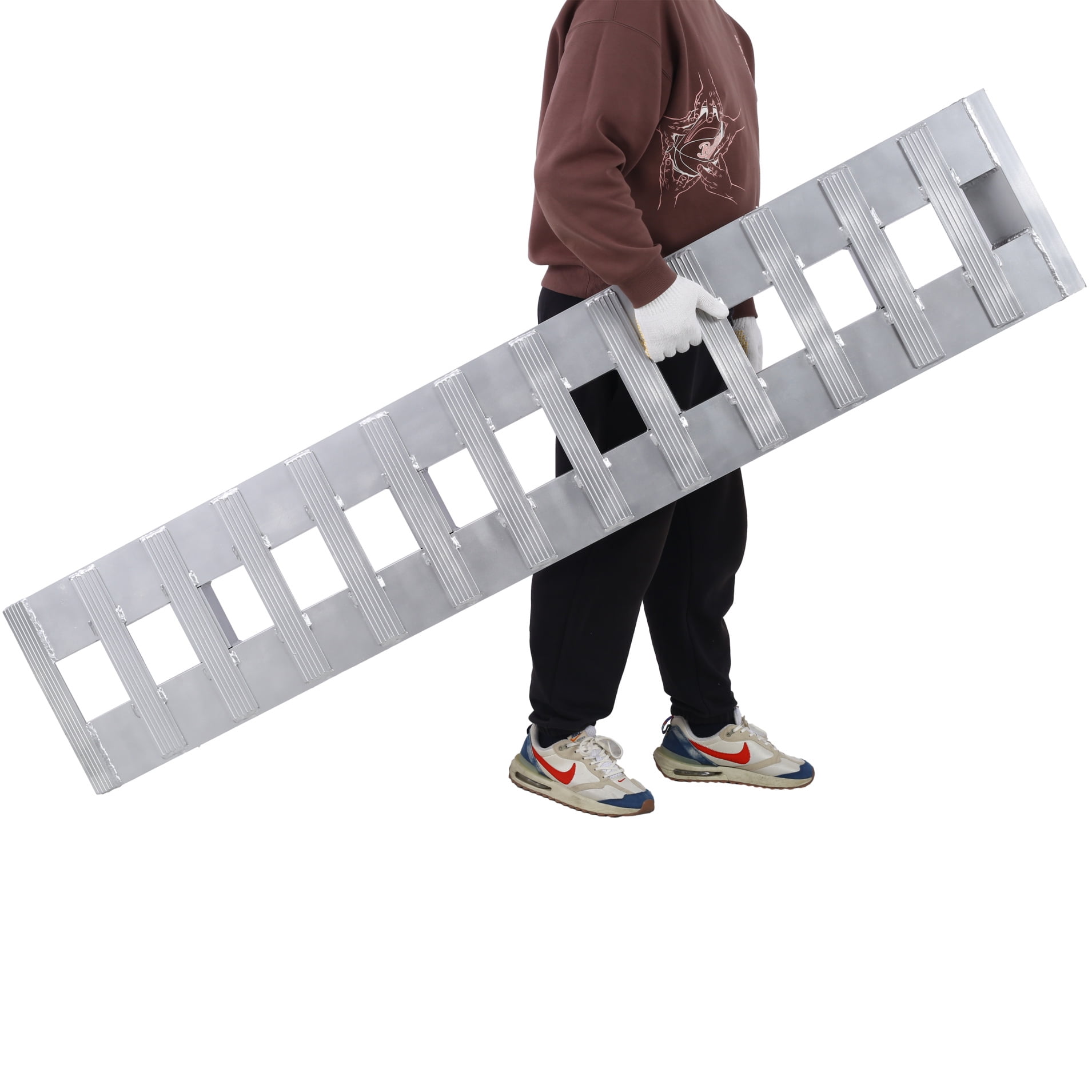Heavy-Duty Aluminum Loading Ramps with Safety Hooks, 72" X 14 ...