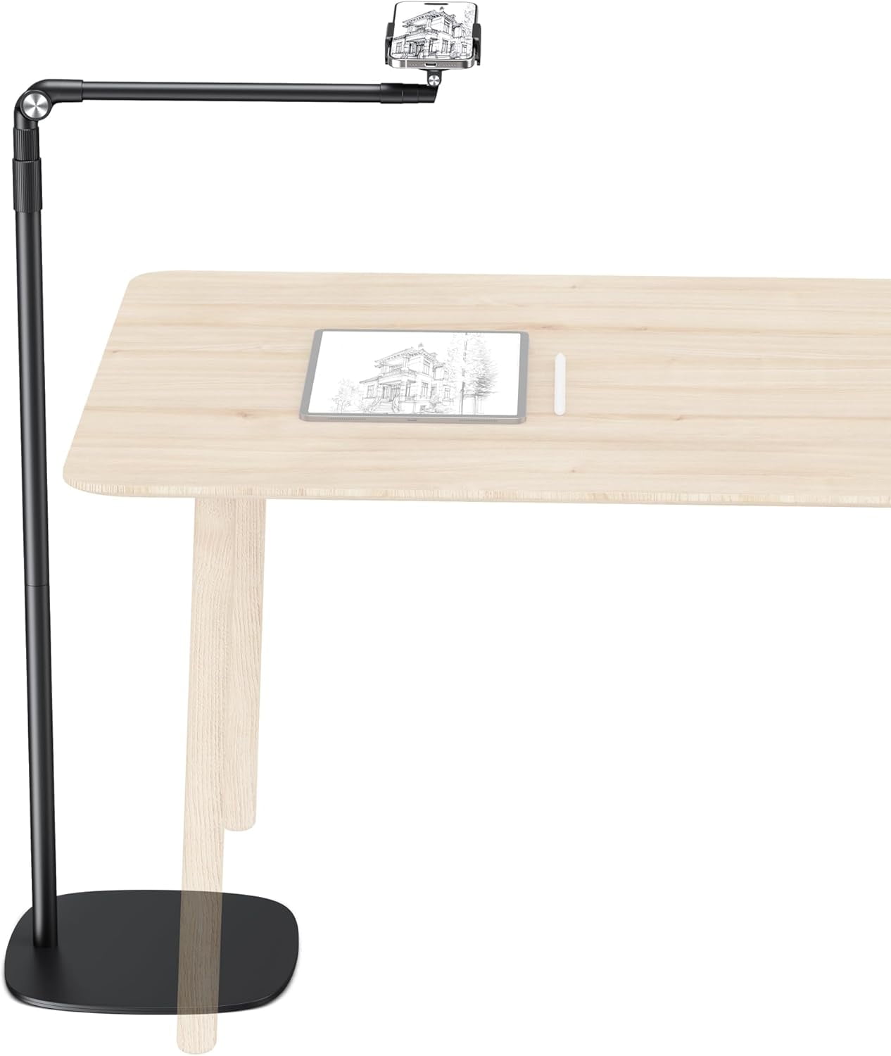 Heavy Duty Aluminum Overhead Phone Stand, 15 in Long Arm iPhone Holder ...