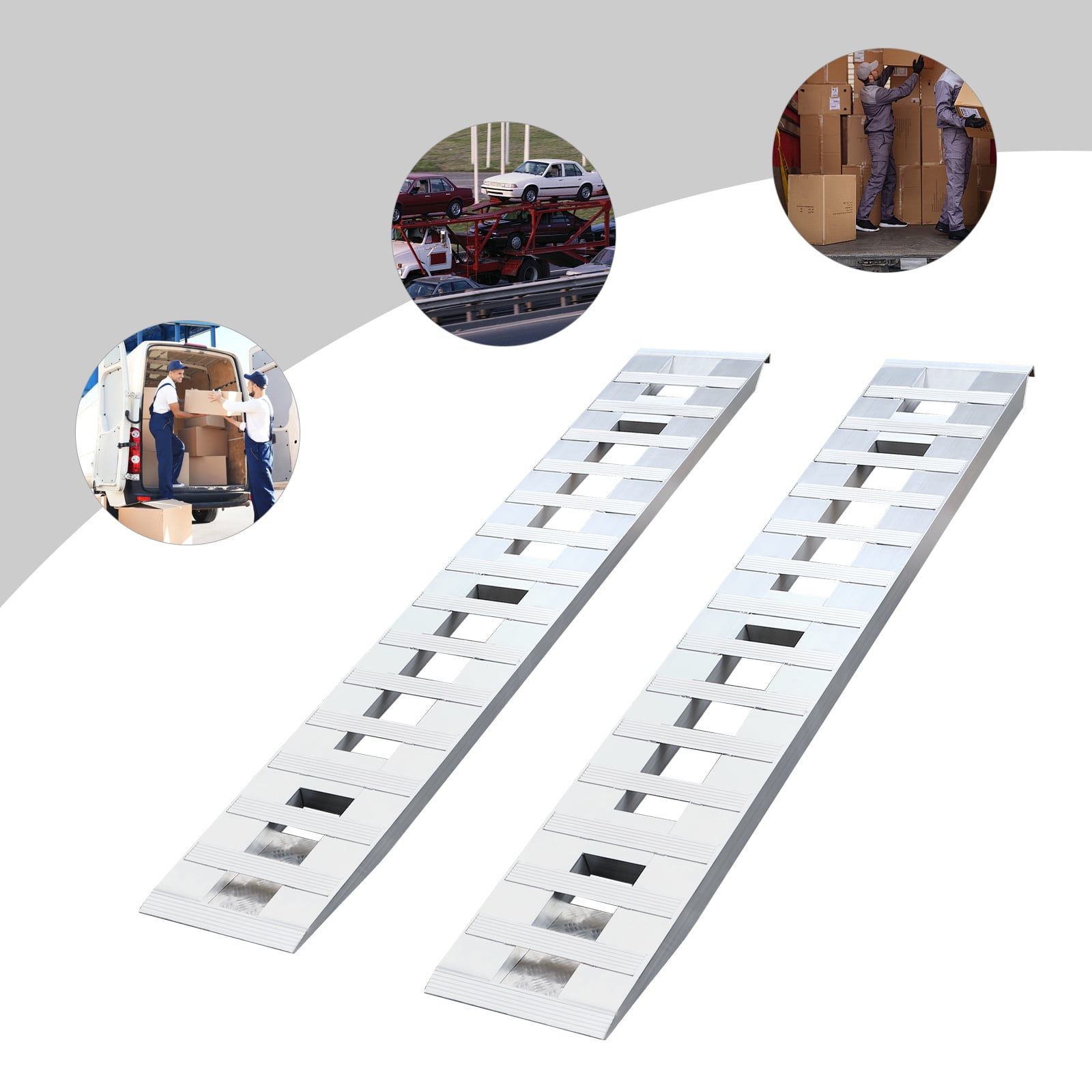 Heavy-Duty Aluminum Trailer Ramps for Vehicles – Set of 2, 6000lbs ...