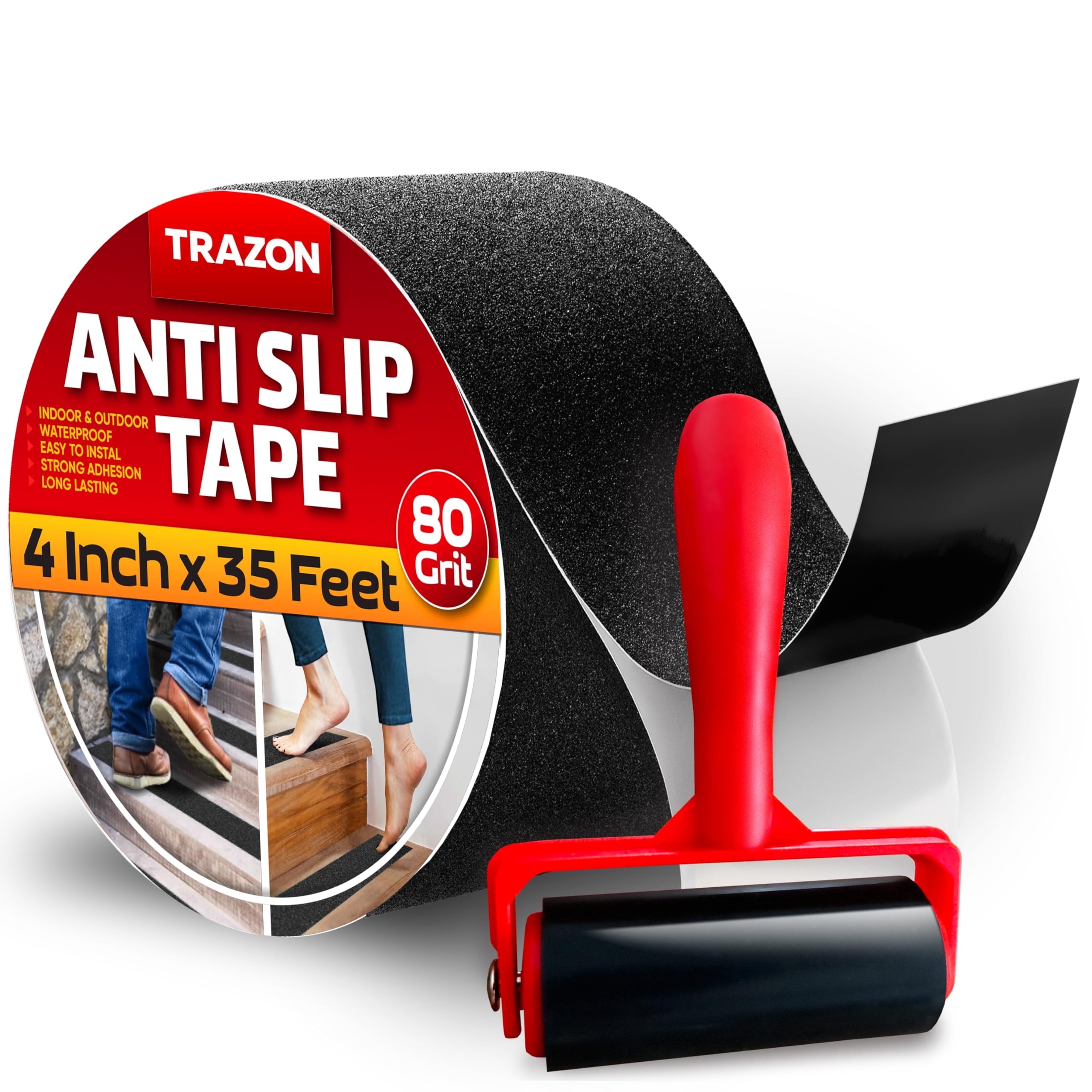 Heavy Duty Anti Slip Tape for Stairs Outdoor/Indoor Waterproof 4Inch x ...